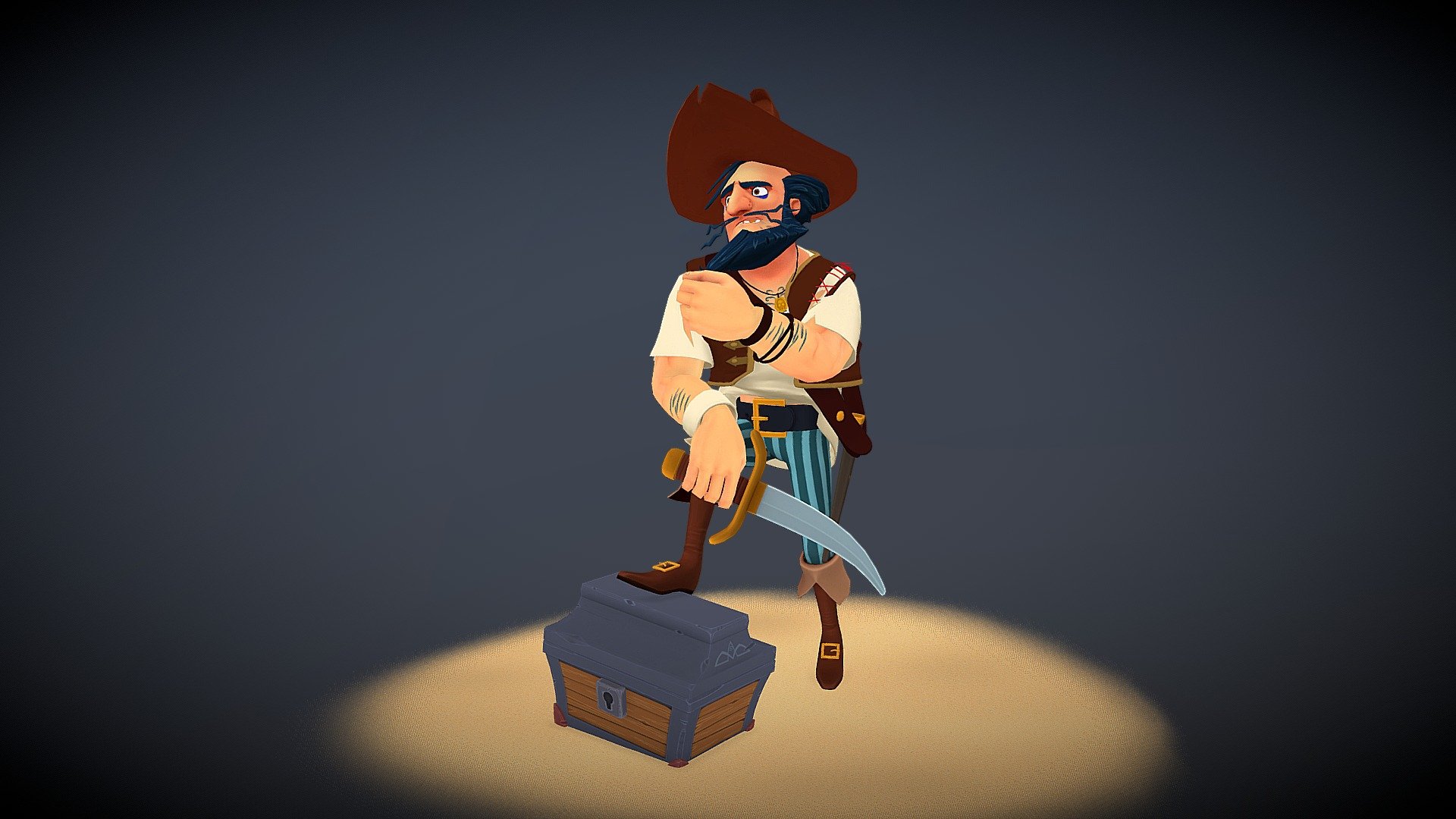 Pirate, Barmaley. Russian fairy tales. - 3D model by Ramzein [5a0f918 ...