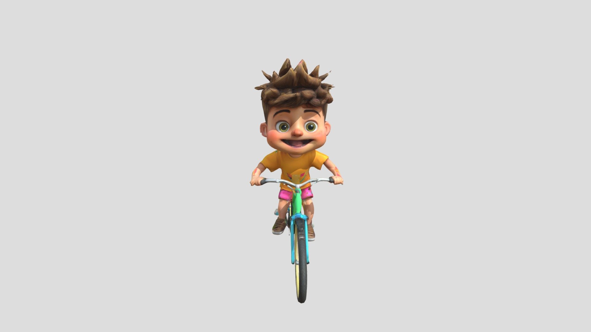 cartoon design boy riding a bicycle animation - Download Free 3D model ...
