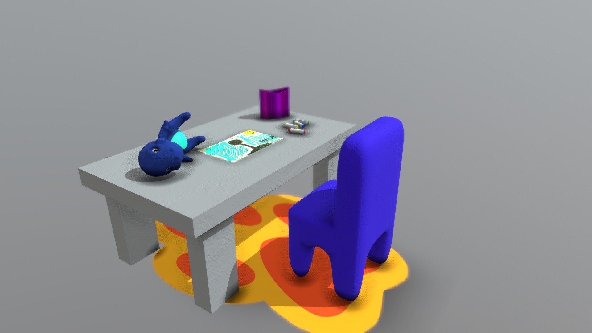 Nursery art table scene - Download Free 3D model by Fred Drabble ...