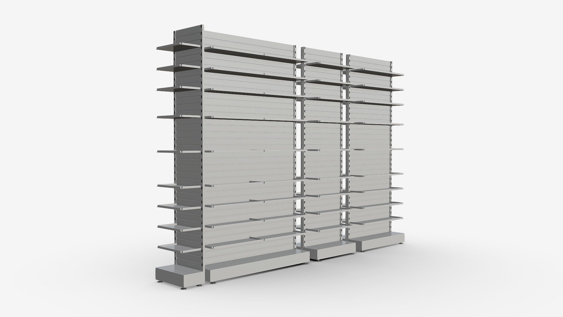 Store Slatwall Metal Double Sided Shelf Unit - Buy Royalty Free 3D ...