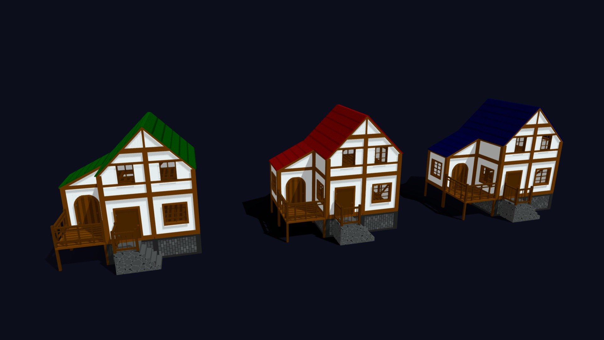 Modular Houses Pack - 3D Voxel House Model 3 - 3D model by MrMGames ...