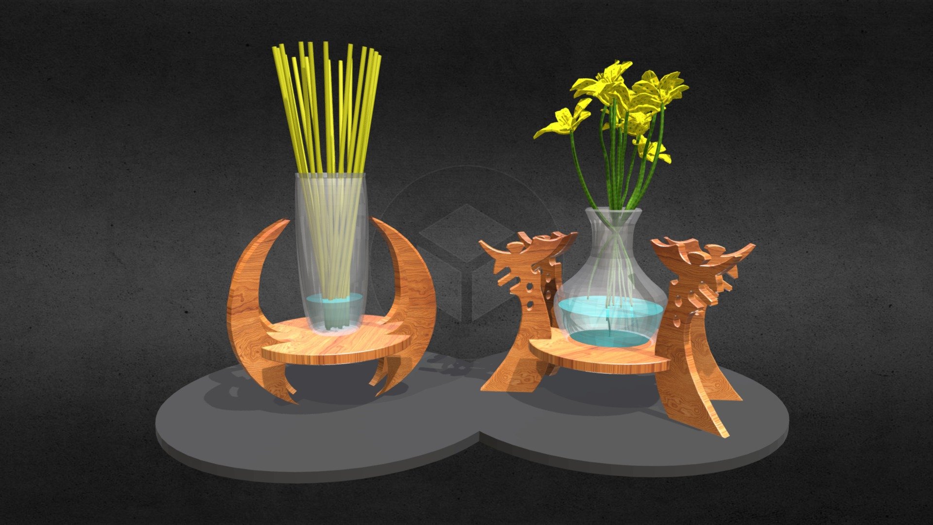 Vase with flowers - 3D model by adriAn 3D Portfolio (@adrianapple71 ...