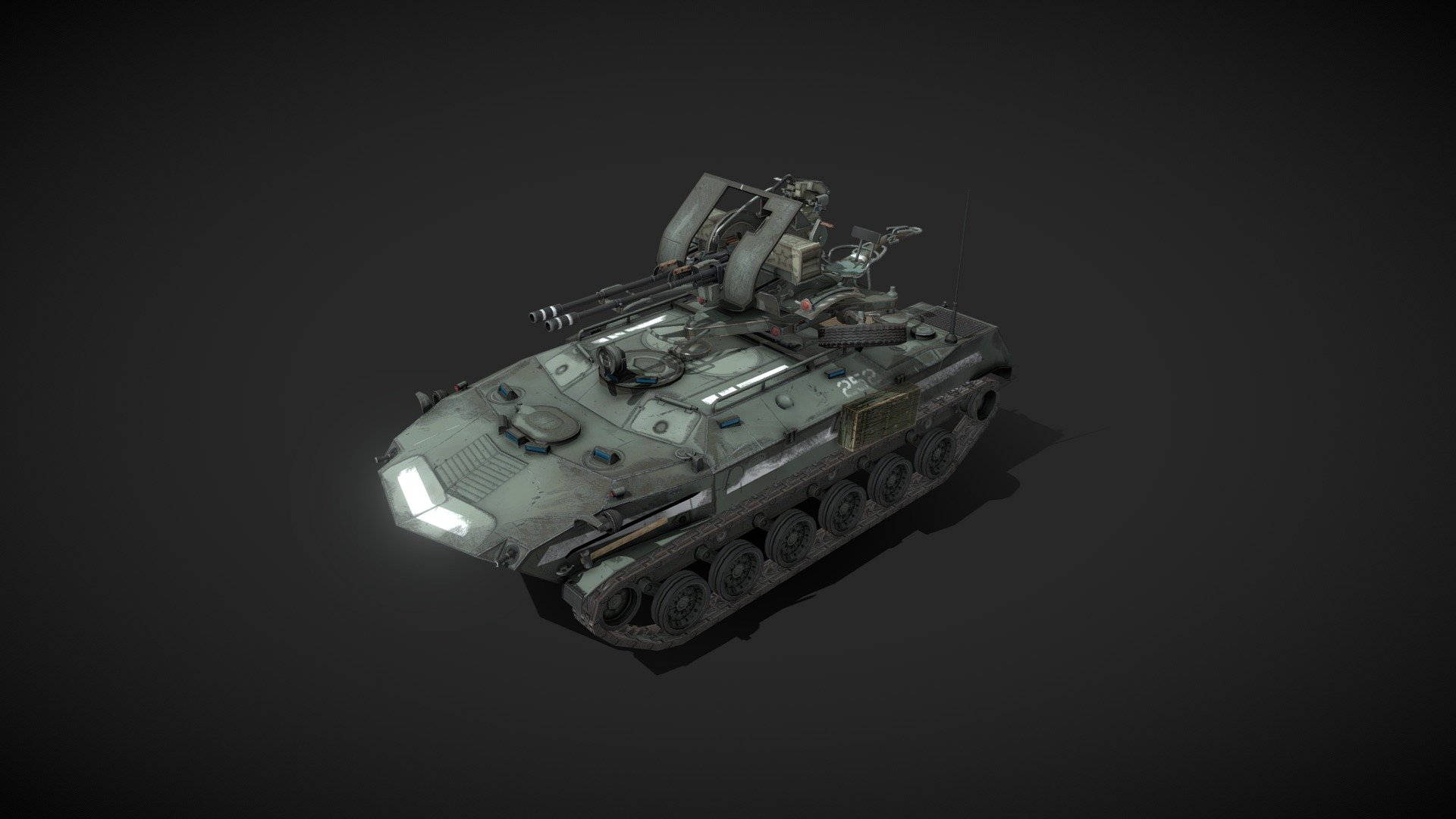BTR-ZD Airborne Anti-Aircraft Vehicle - 3D model by spacelynxcanfly [5a36c30] - Sketchfab
