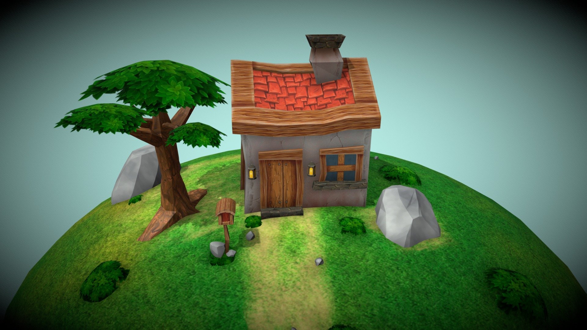 Forest Cabin Low Poly - 3D model by Jose Ferrel (@jlferrelp) [5a40f28 ...