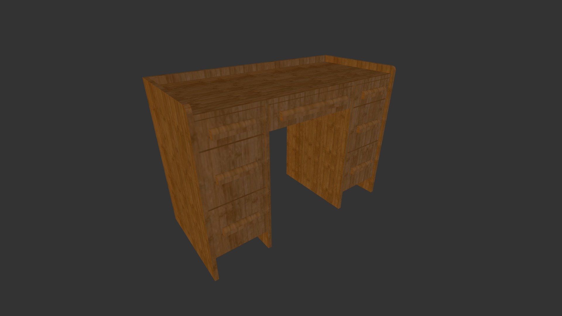 Tan Wood Desk - 3D model by merlinkatz [5a4d8fb] - Sketchfab