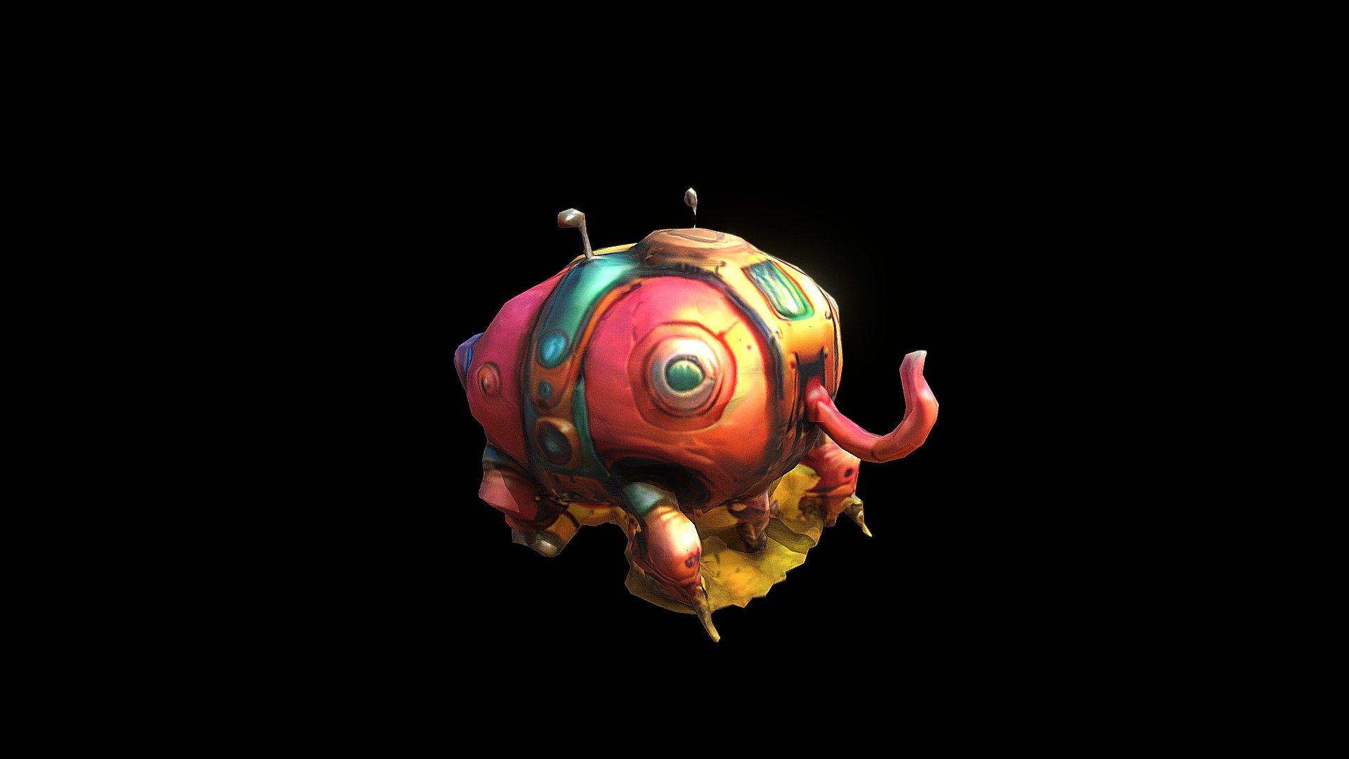 a cartoon drawing of a robot with a long tong - Download Free 3D model ...