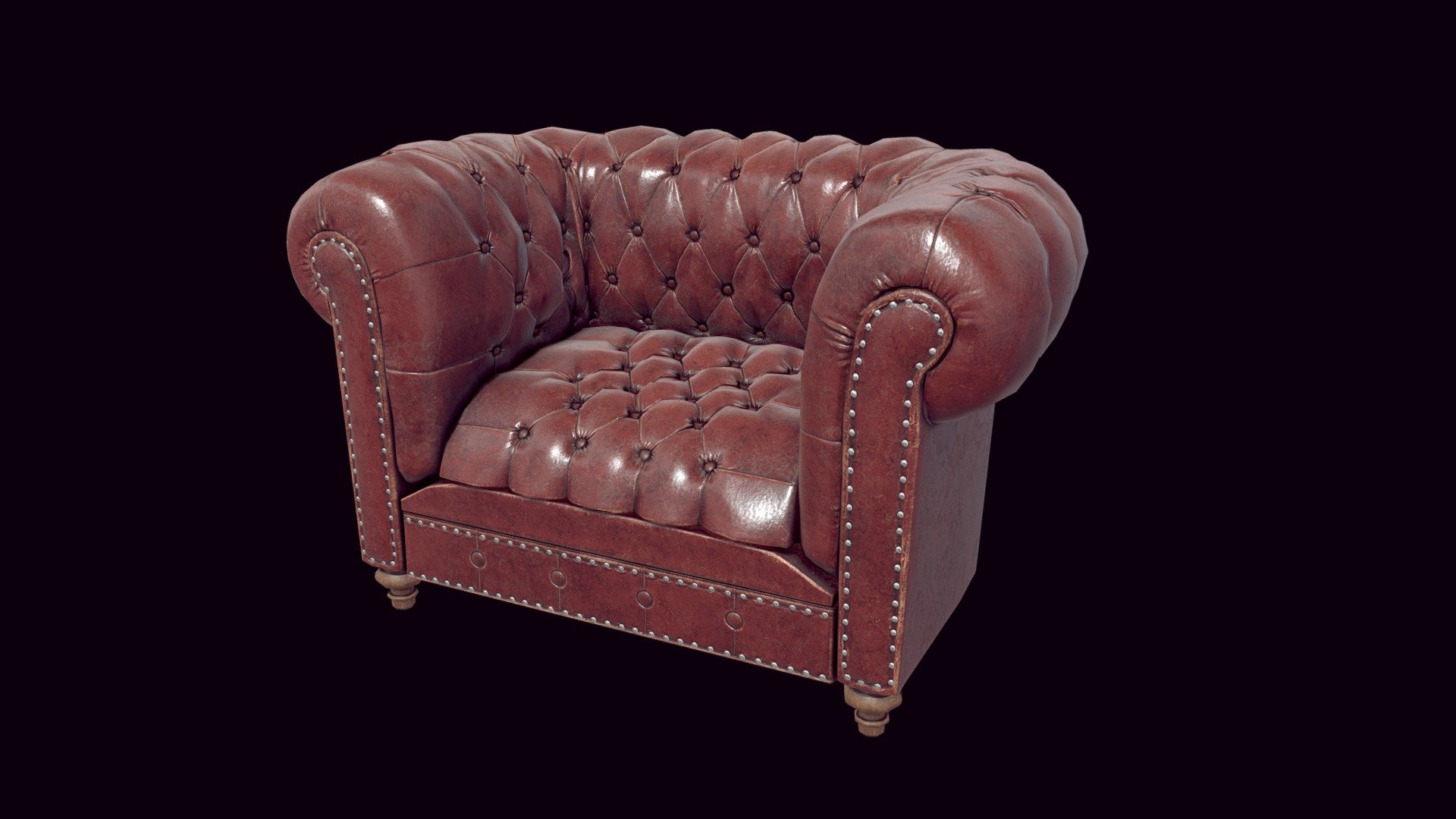 chersterfield sofa-chair - 3D model by shaktivrat [5a588be] - Sketchfab