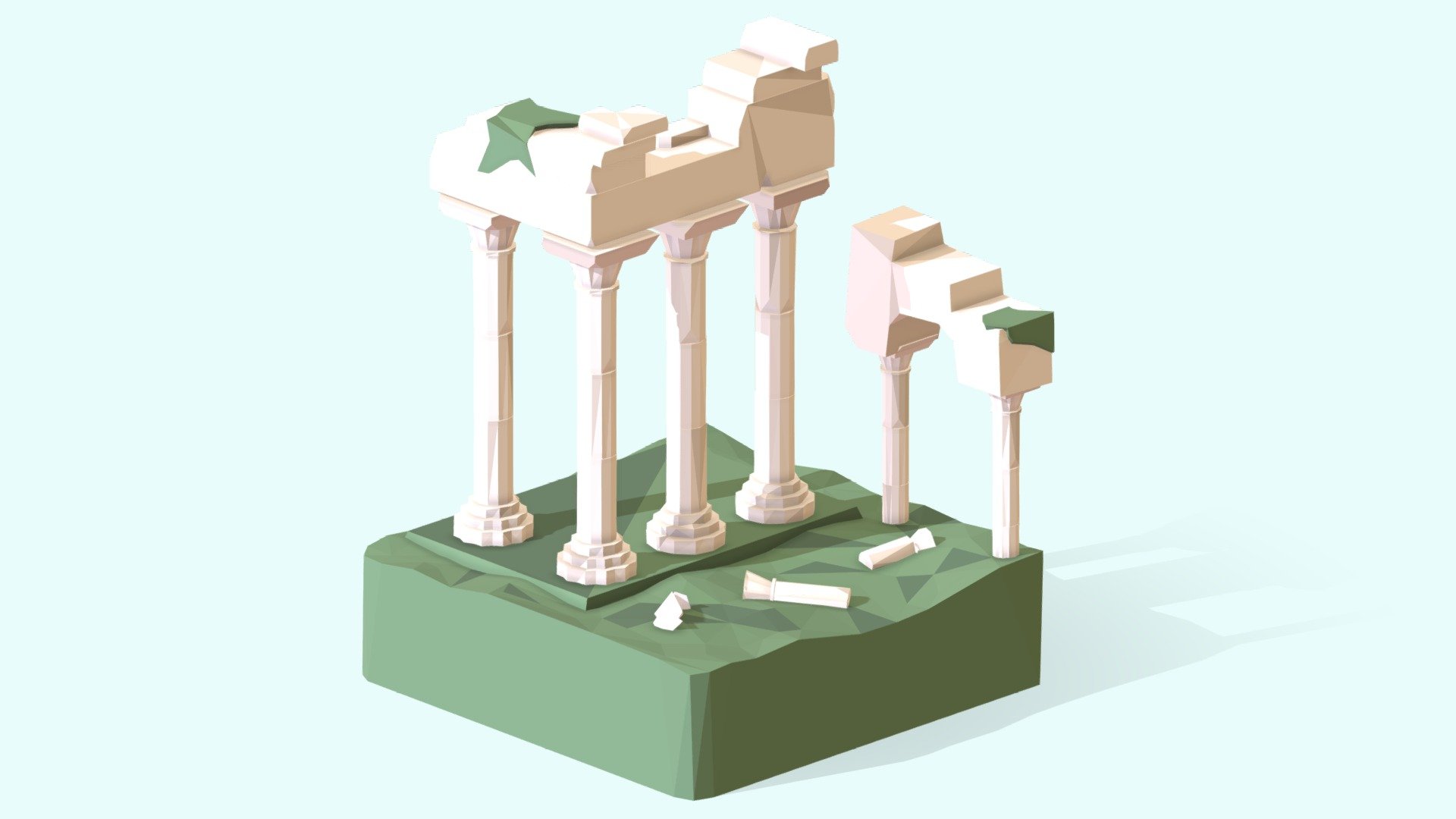 Low Poly Greek Ruins - Download Free 3D model by libblekibble [5a5ae1d ...