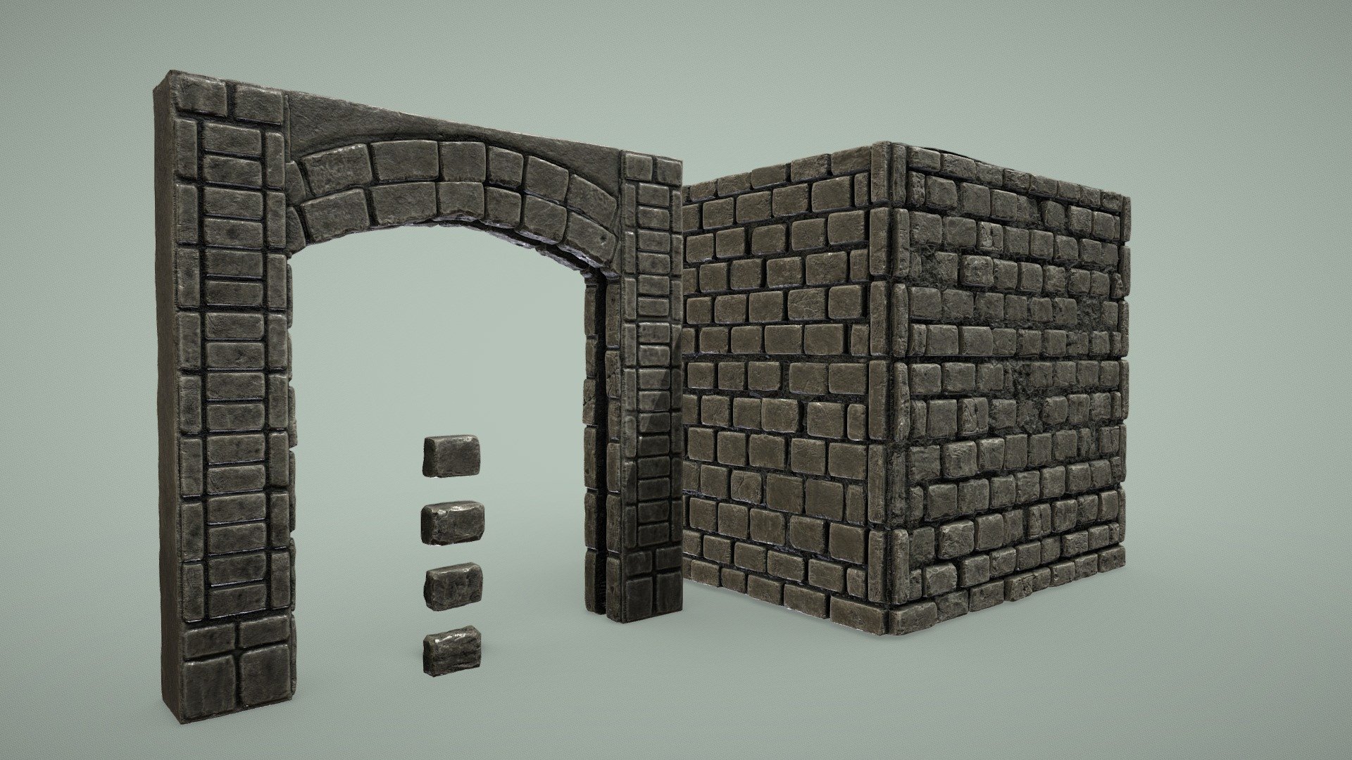 Sewer Brick Walls Set 2 |MidPoly| |UE5| |NANITE| - Download Free 3D ...