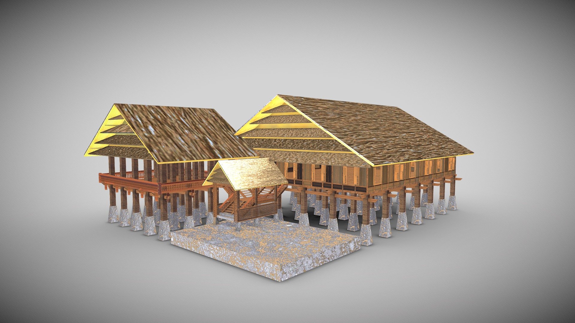 Rumah Adat Atakkae - 3D model by Asyraaf Ahmadi (@asyraaf) [5a5e0c3 ...