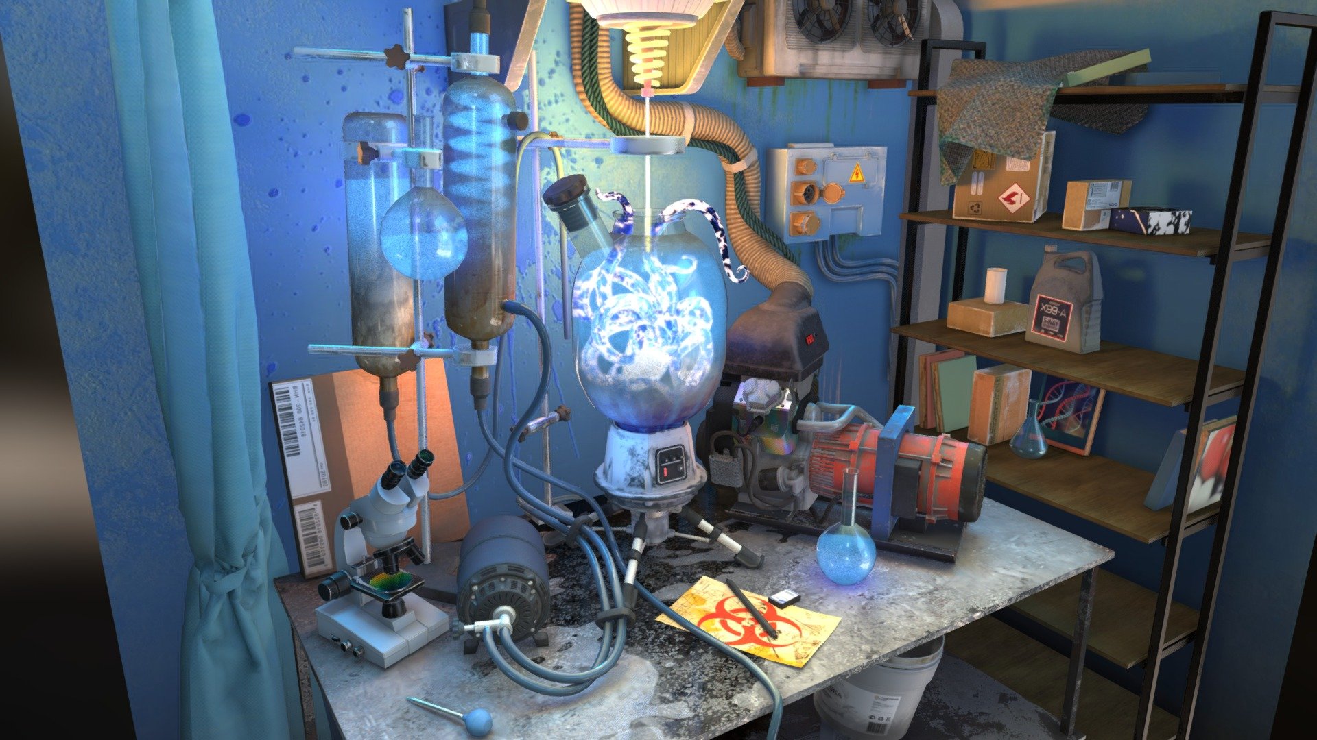 The laboratory of a mad scientist - 3D model by Chursak [5a5edaa ...