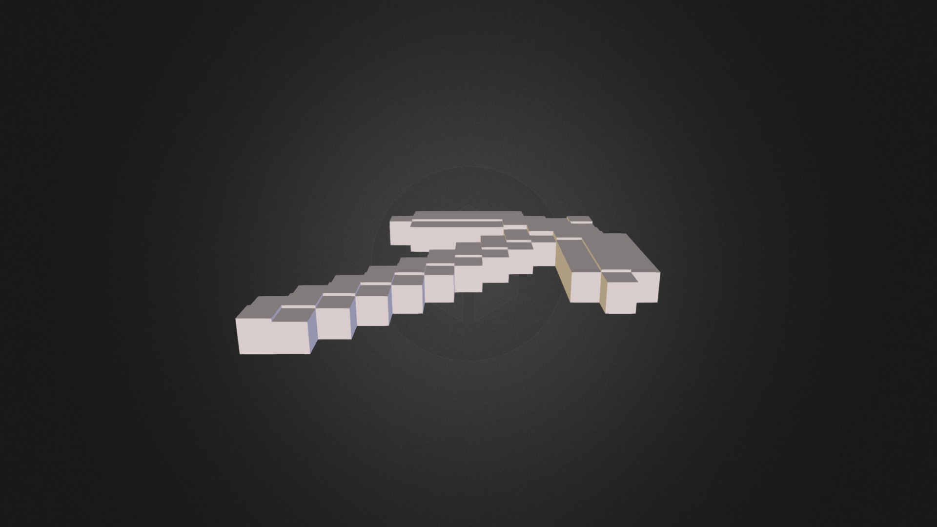 Minecraft Pickaxe Pixelated Texture 3d Model By 3dindustries