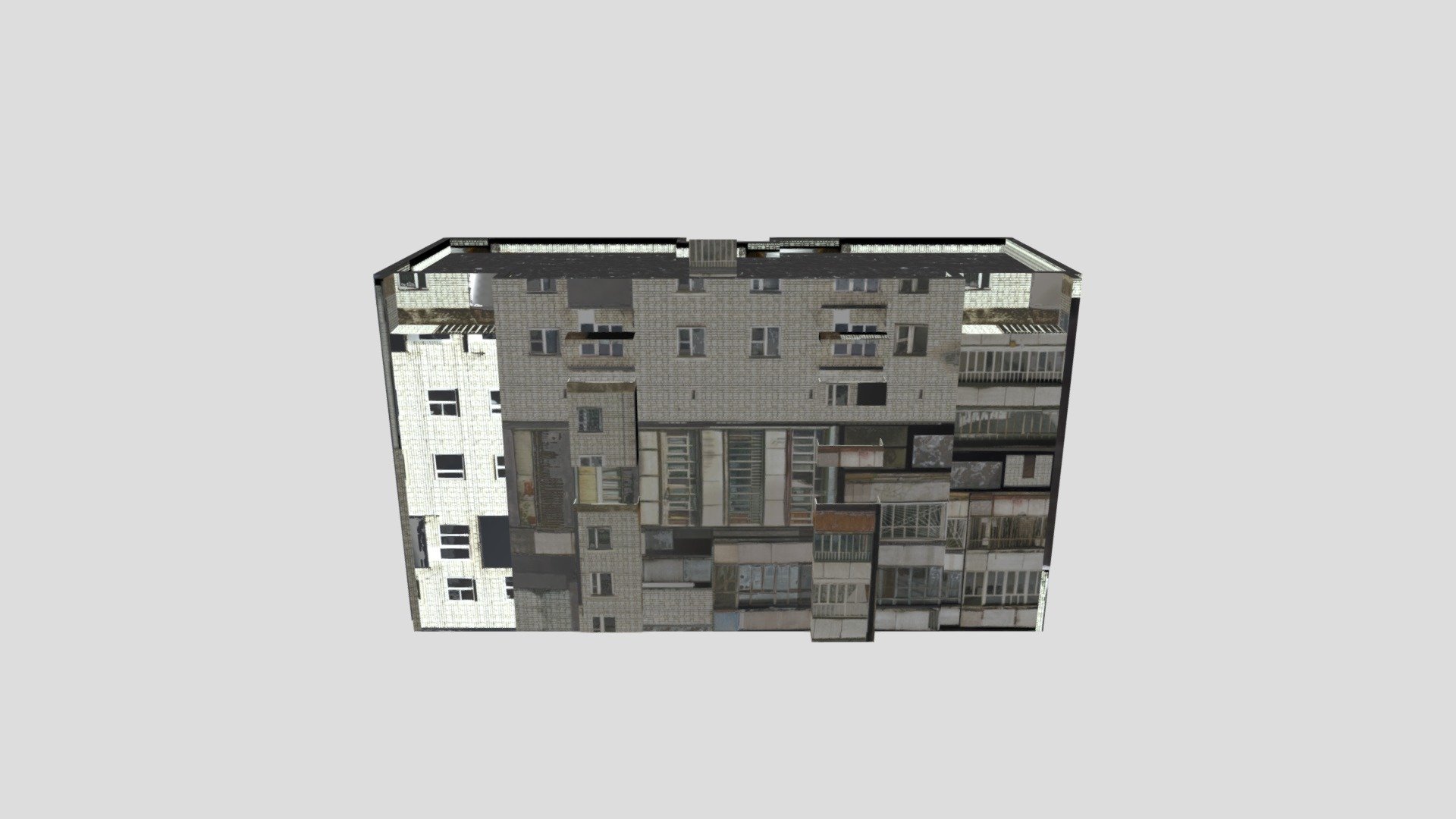 5-storey-residential-building - 3D model by ...