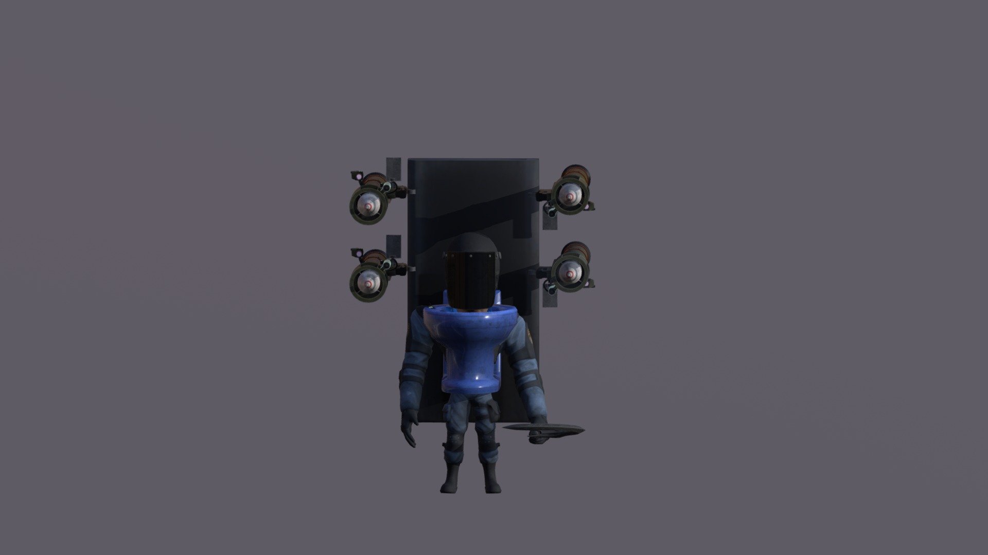Swat Mutant Toilet (with black glass) - Download Free 3D model by The ...