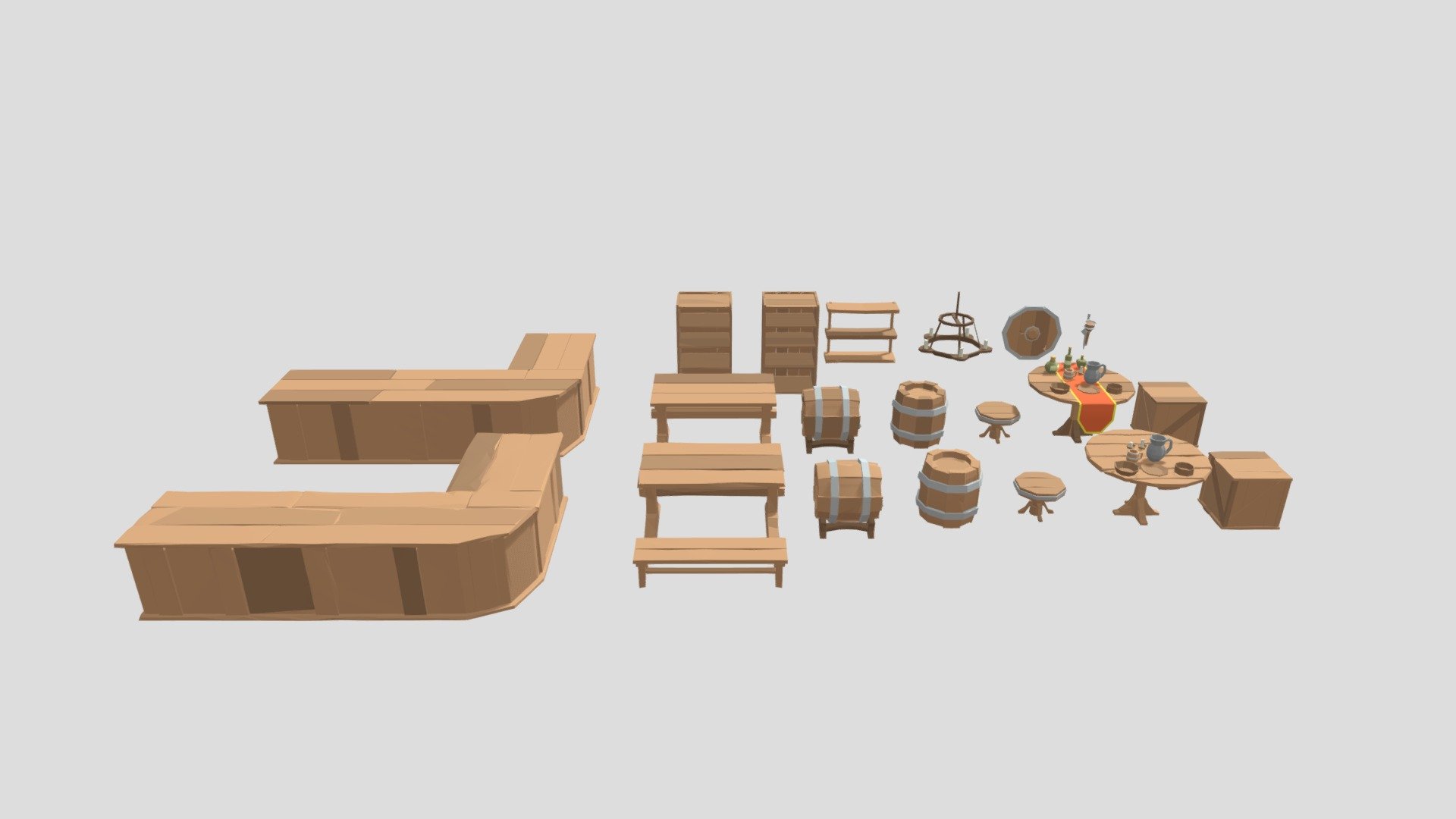 Low Poly Tavern Interior - Download Free 3D model by i.we.d [5a71f56 ...