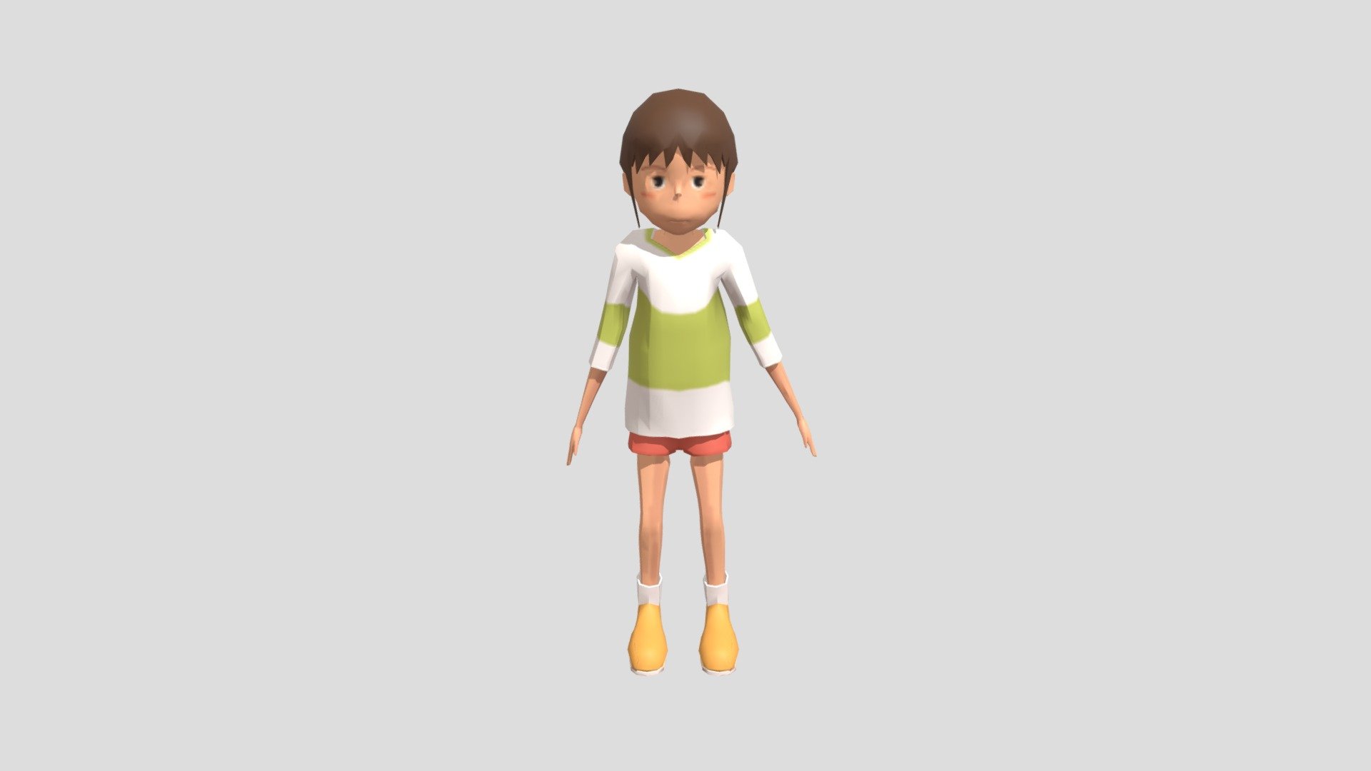 Chihiro Idle - 3D model by mileoz [5a78222] - Sketchfab