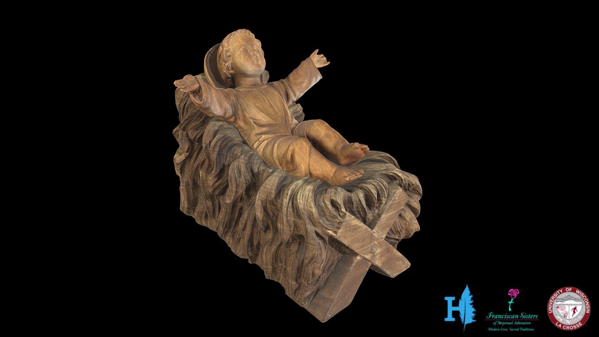 Jesus in Manger by Sister Marietta Hackner, FSPA - 3D model by La ...
