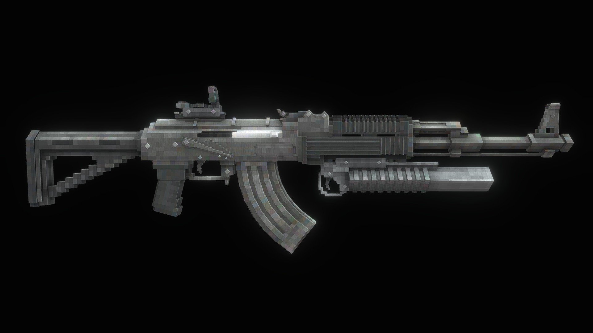 AK 47 - Polymer w/Attachments [Voxel] - 3D model by Radium (@Radium ...