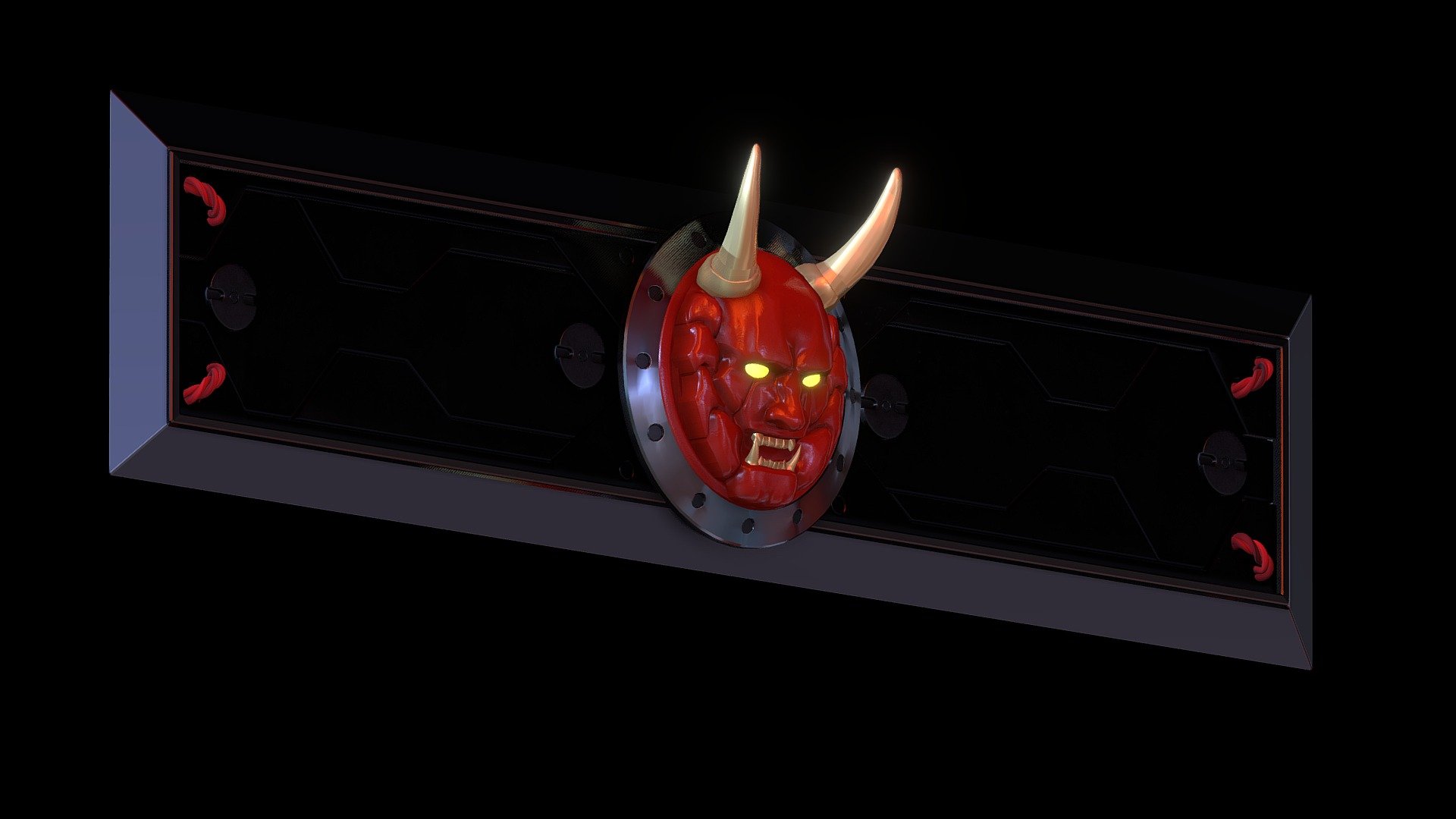 Aka-Oni shield - Arknights Hoshiguma fanart. 赤鬼盾 - Download Free 3D ...