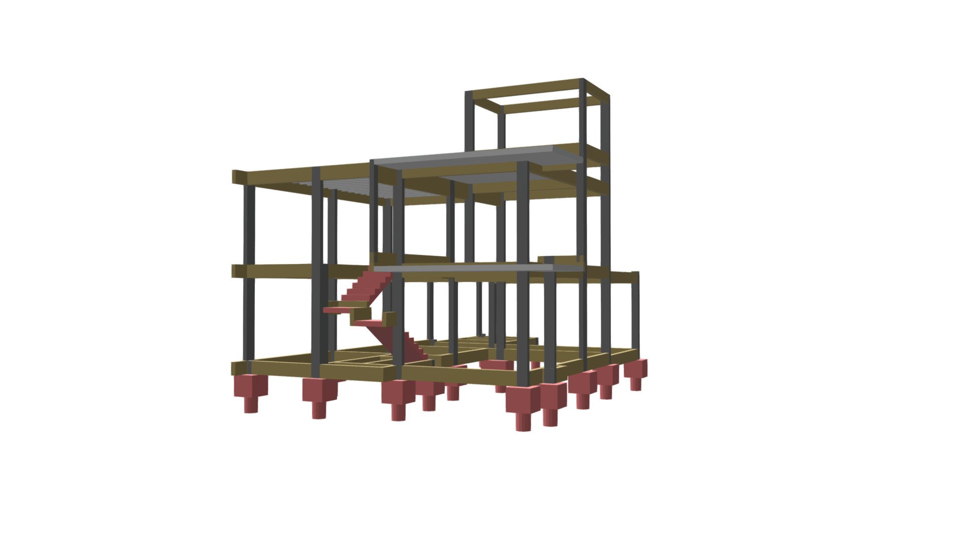 Modelo Estrutural - Residência Bueno - 3D model by ÁBAKOS Engenharia ...
