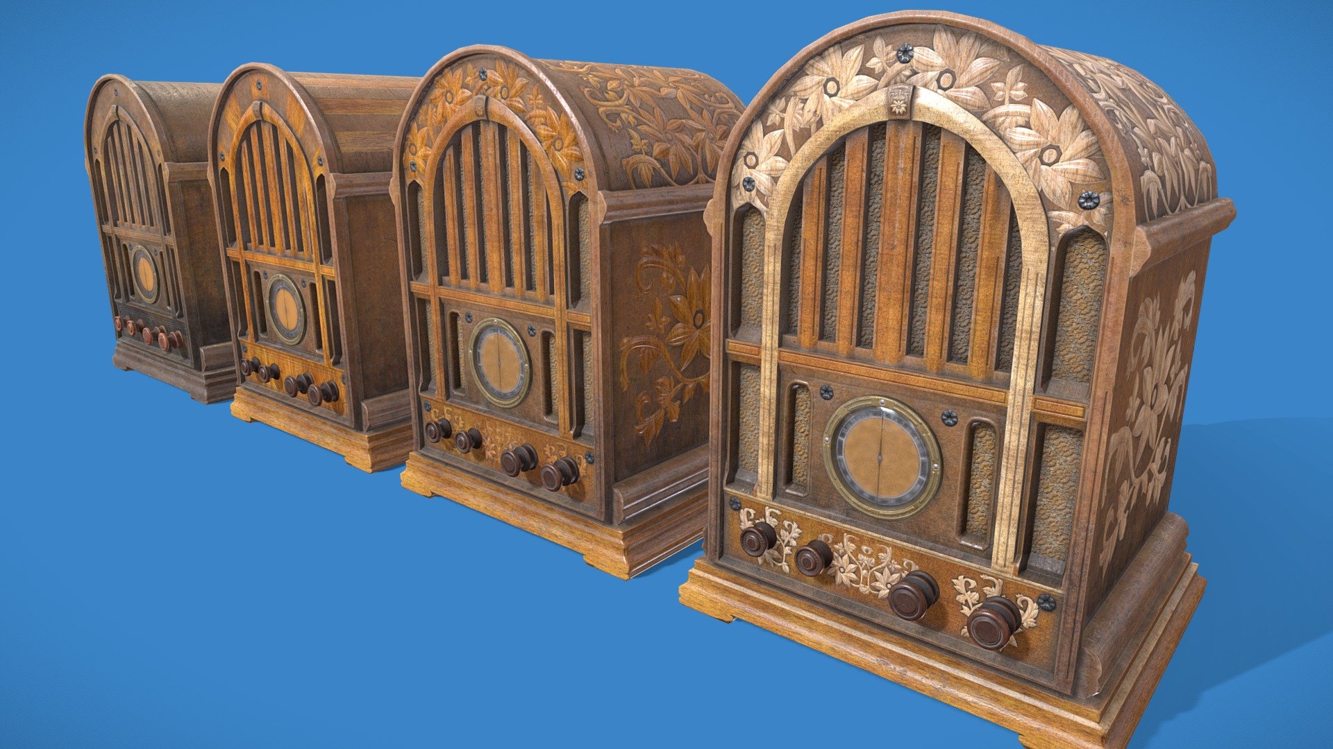 1930s Cathedral Style Radios Type C - Download Free 3D model by Mad ...