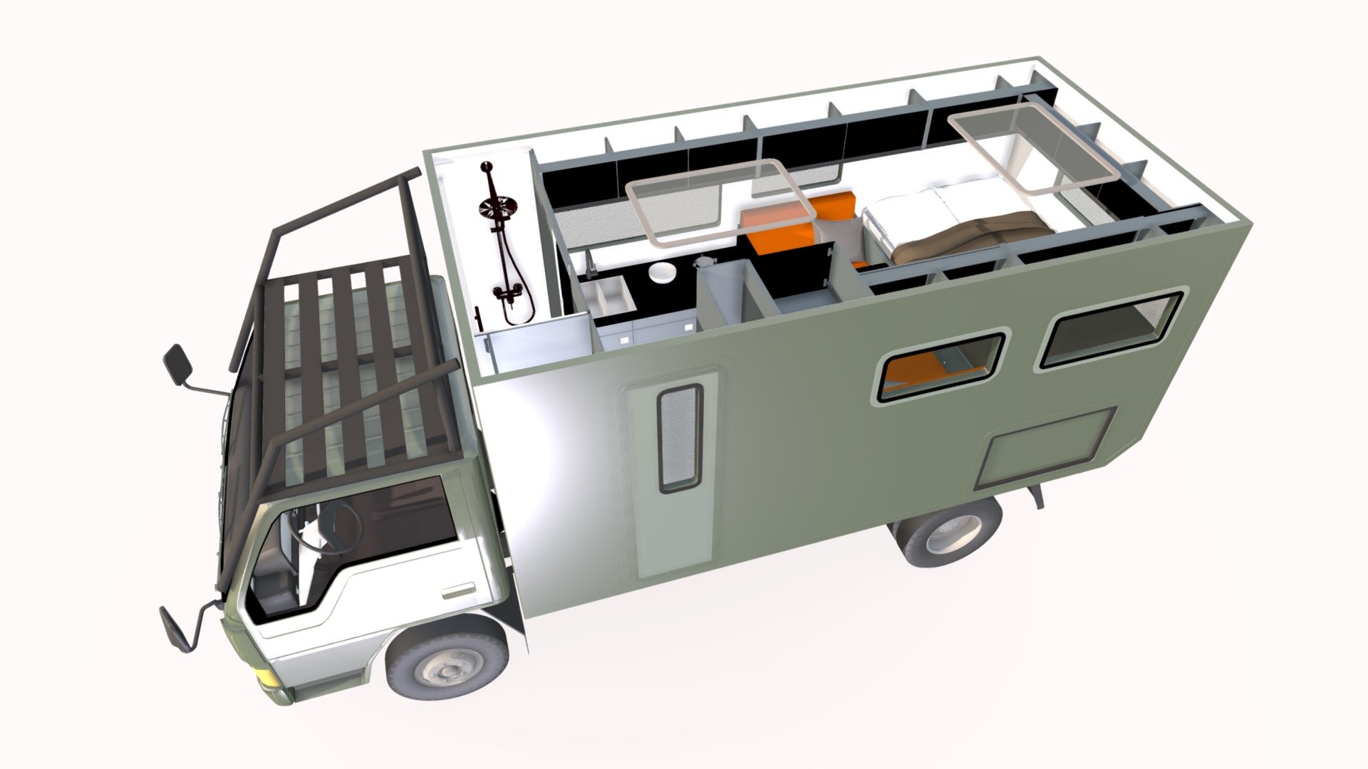 EVO overlander habitation box furniture - 3D model by evomotiondesign ...