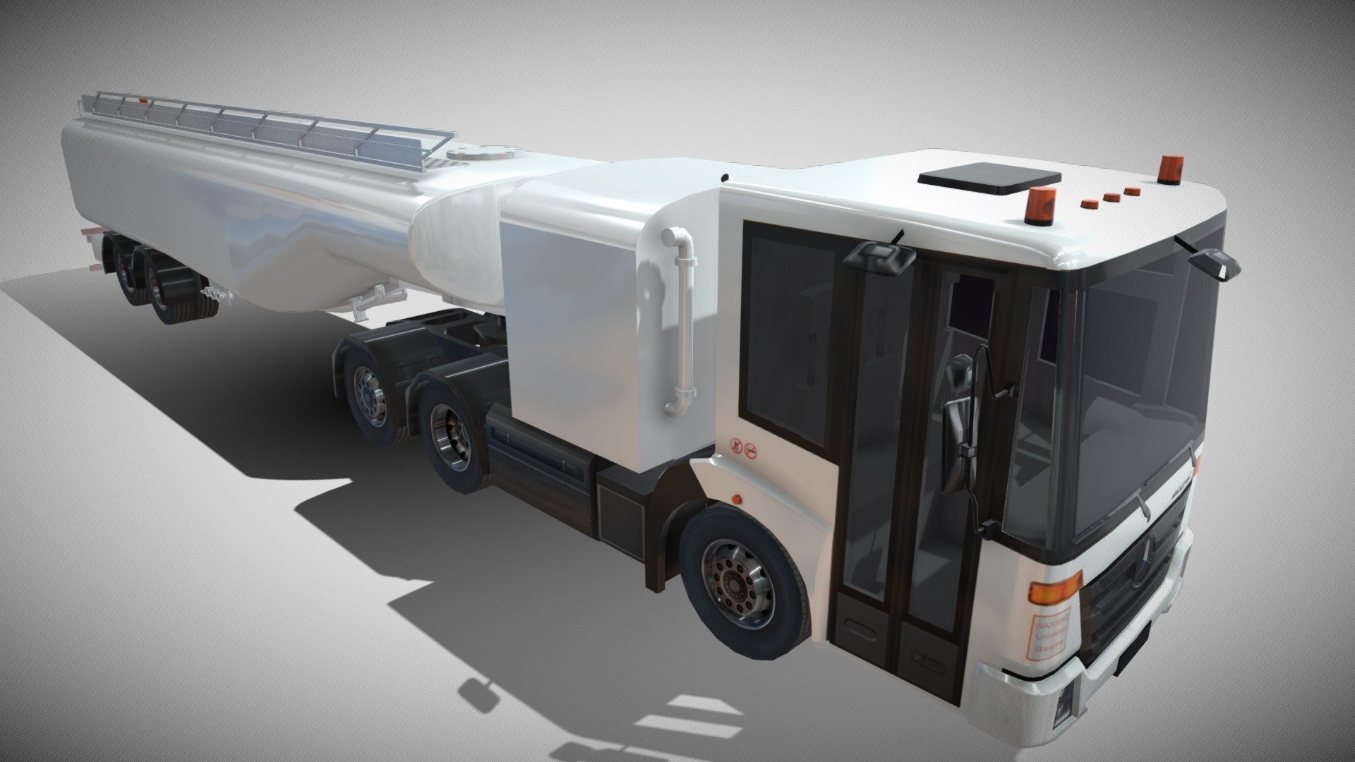 Mercedes Econic semi-trailer Refueller White - Buy Royalty Free 3D ...