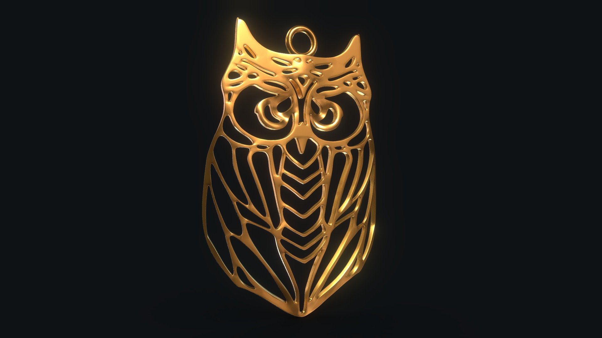 Owl Stylized Wireframe Pendant Amulet Necklace - Buy Royalty Free 3D ...