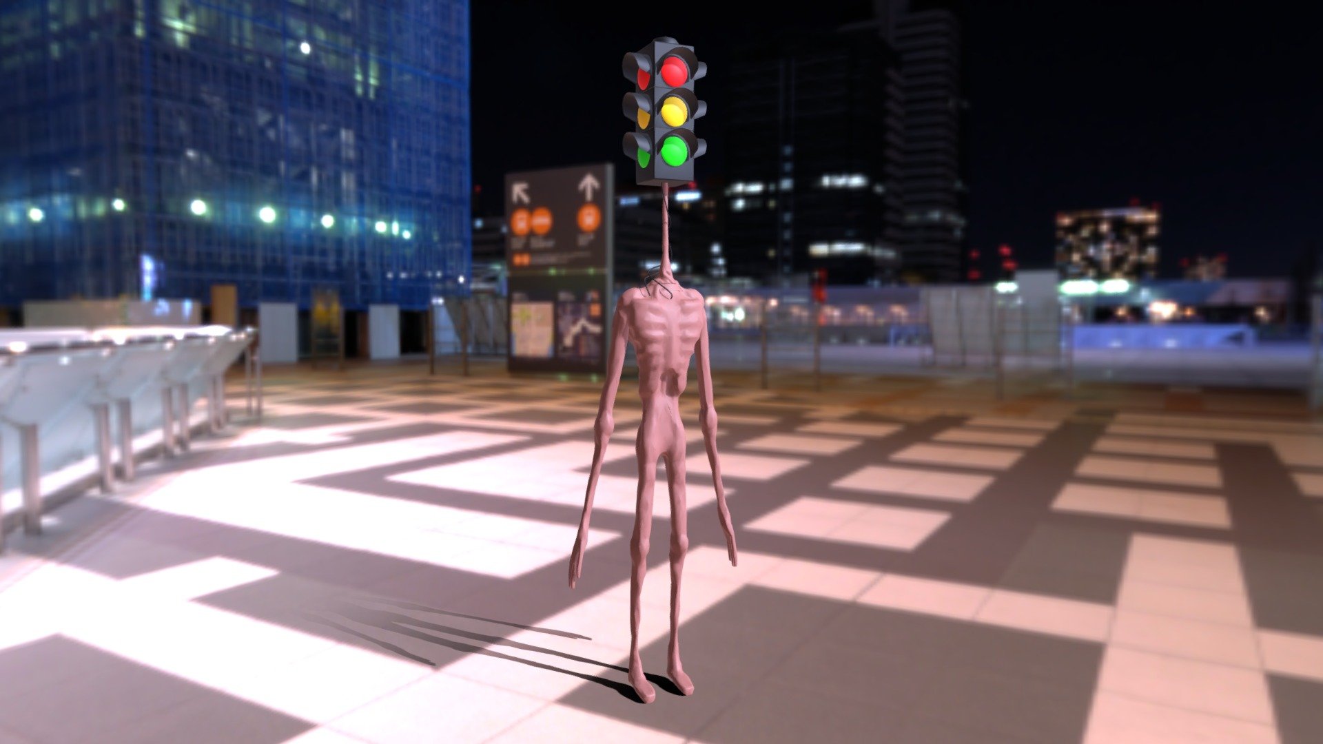 Traffic Light Head Horror Skunx - Download Free 3D model by Edward ...