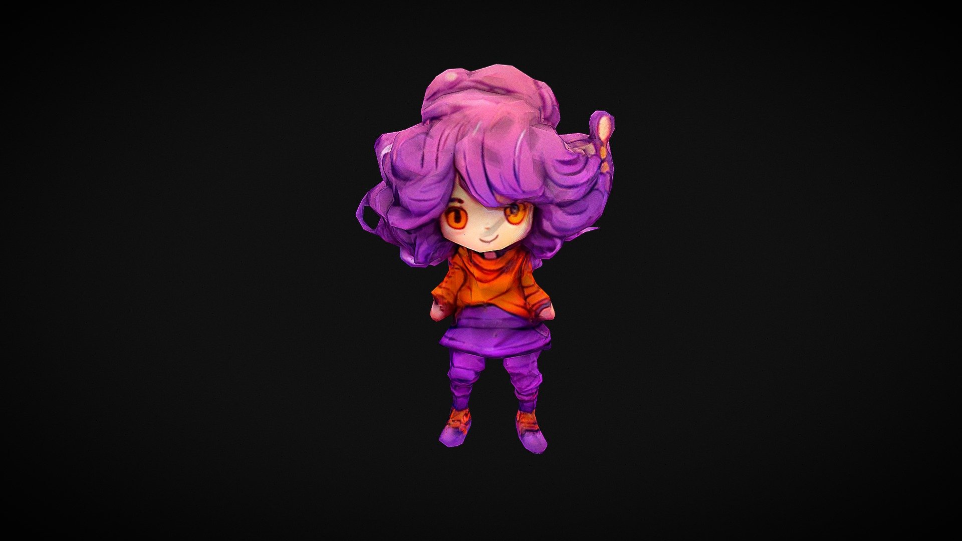 "Whimsical Purple Palette: A Vibrant Cartoon Art - Download Free 3D ...
