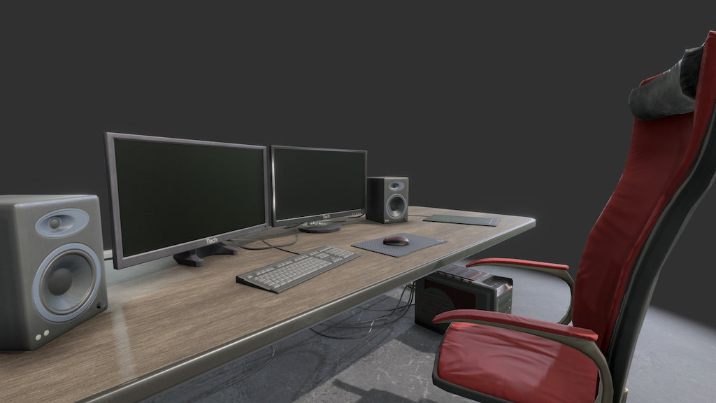 STUDIO/COMPUTER DESK - A 3D model collection by Gabblepom - Sketchfab