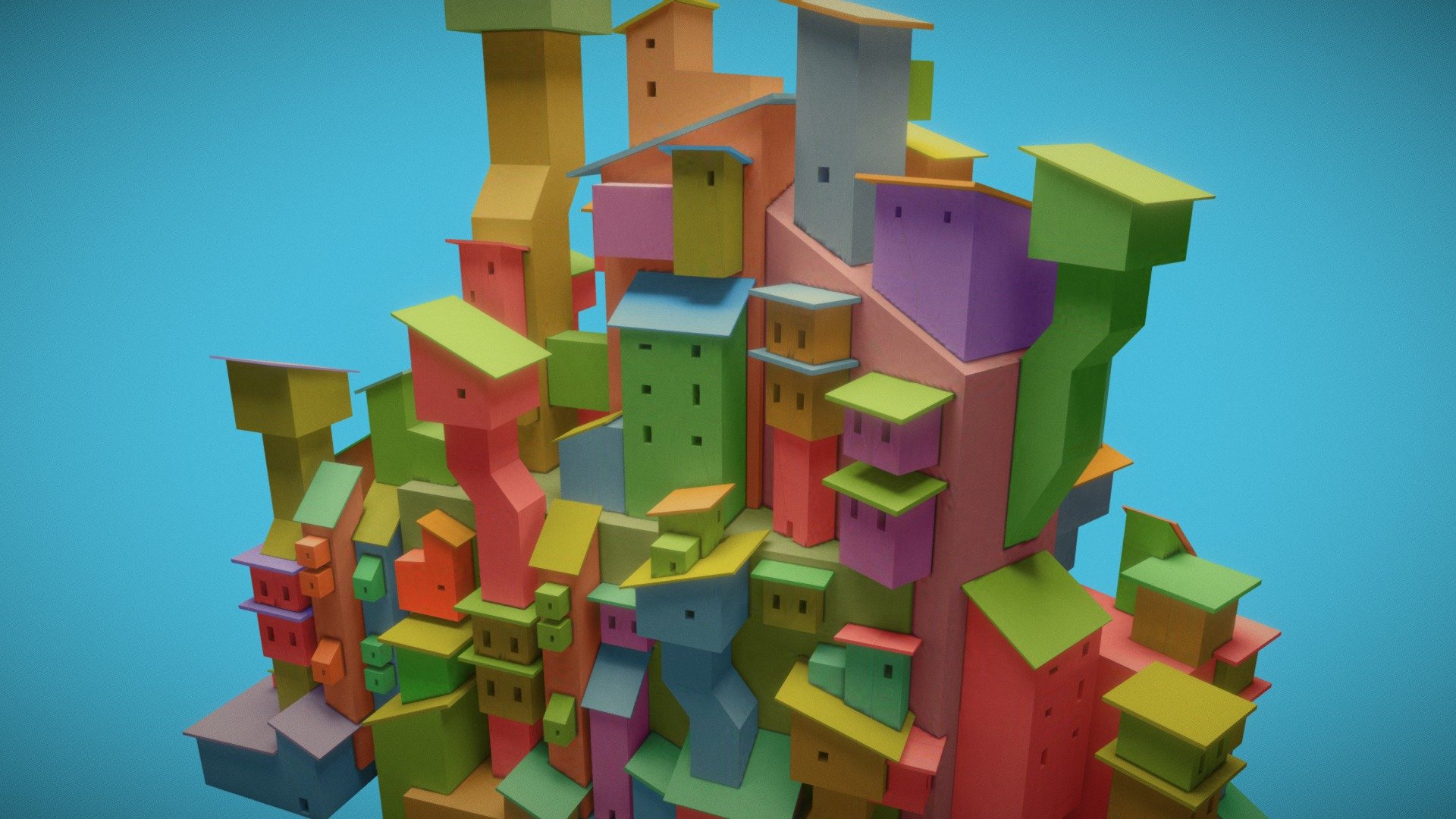 Polygon City - 3D model by Chris Davis (@fuqzhet) [5ab06a5] - Sketchfab