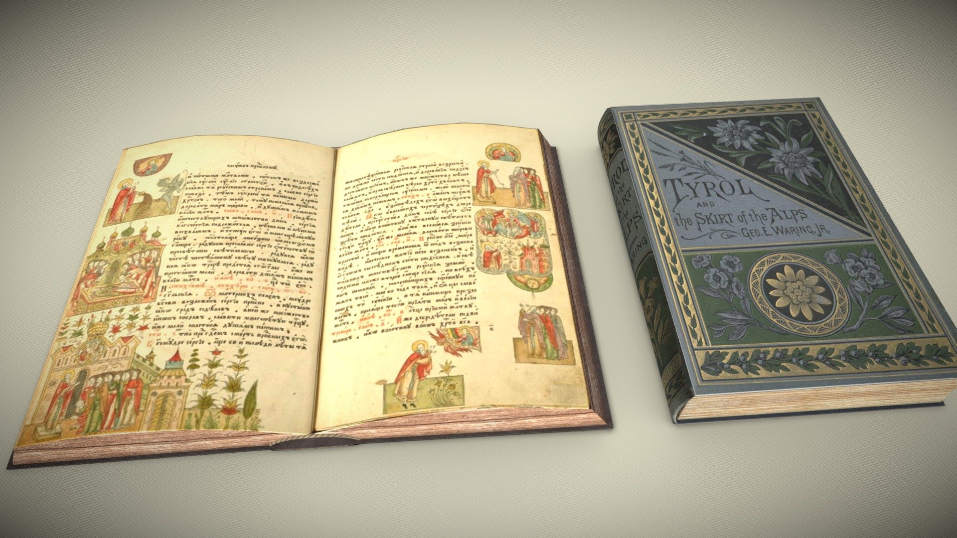 historical books PBR low-poly 3D model - Buy Royalty Free 3D model by ...