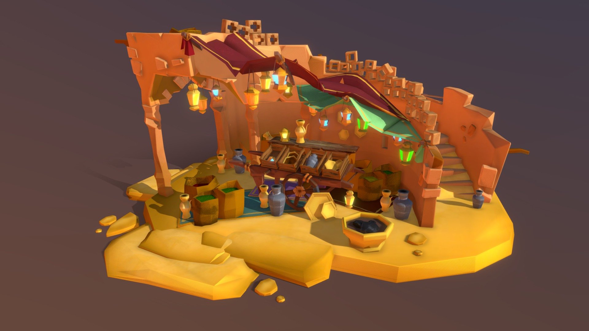 DAE Bazaar - Silversmith's Souk - Buy Royalty Free 3D model by Michał ...