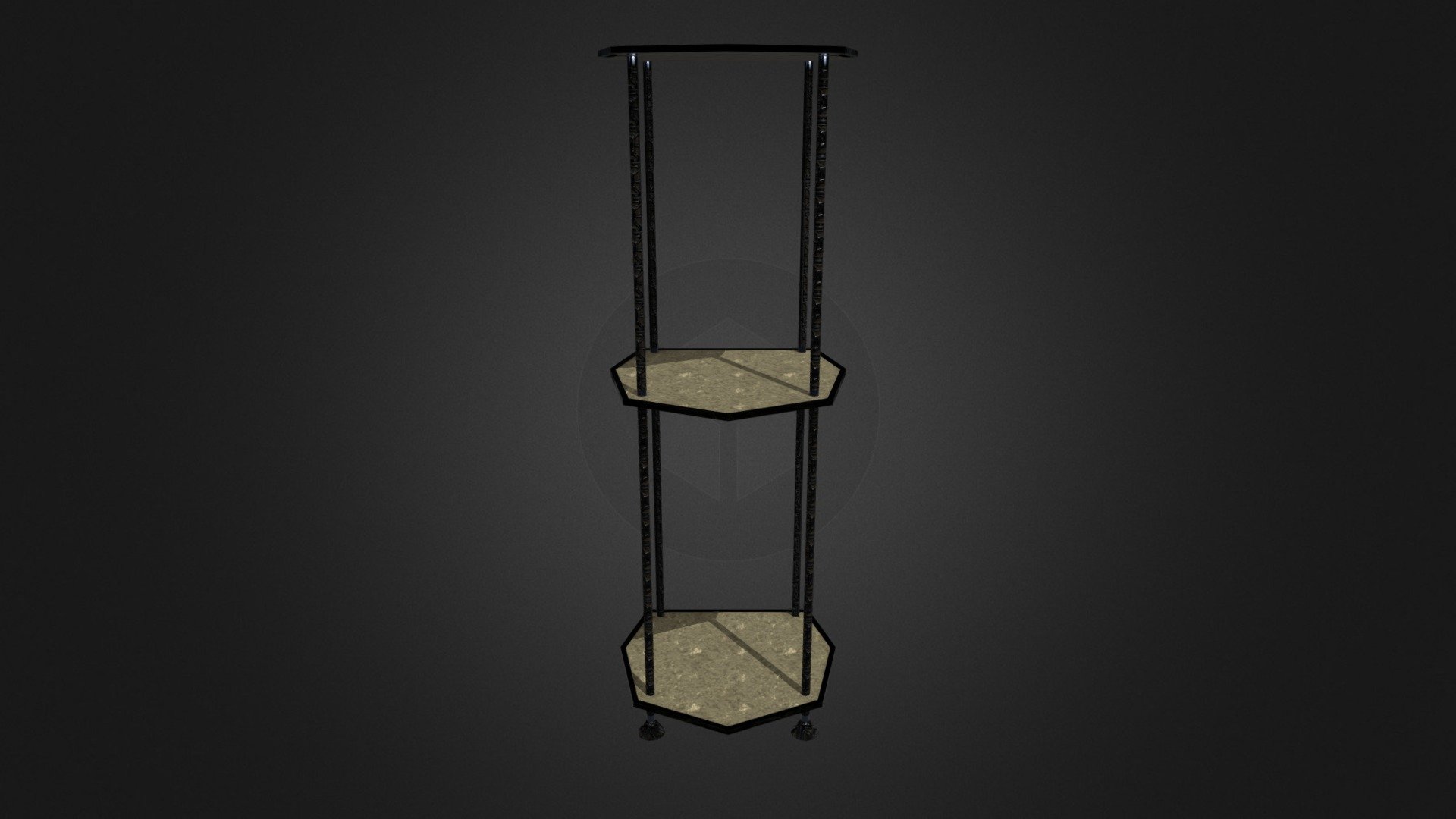 Shelf with golden plates and flowing gold frame - Download Free 3D ...