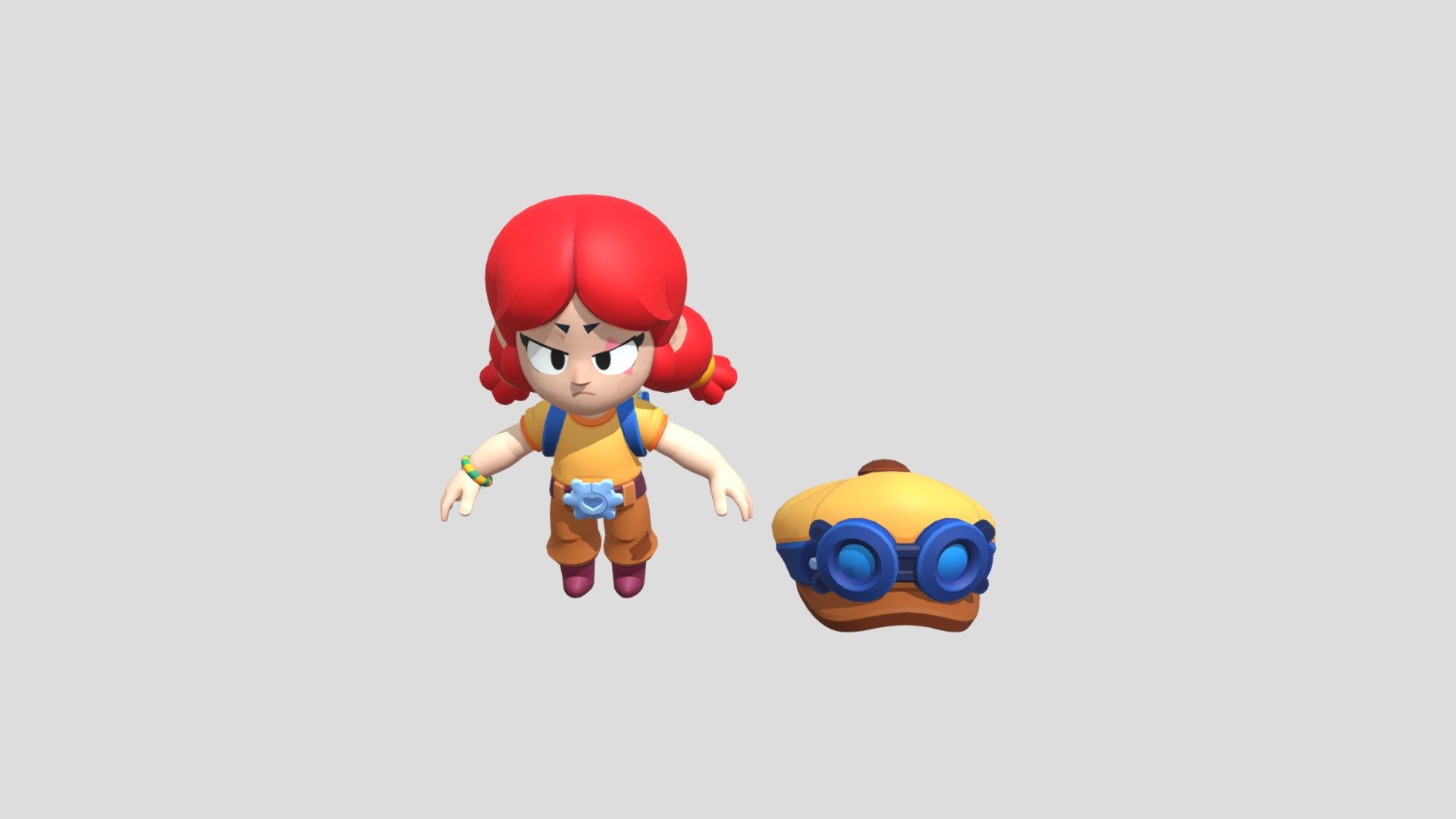 BRAWL STARS ANGRY JESSIE WITHOUT HAT - Download Free 3D model by ...