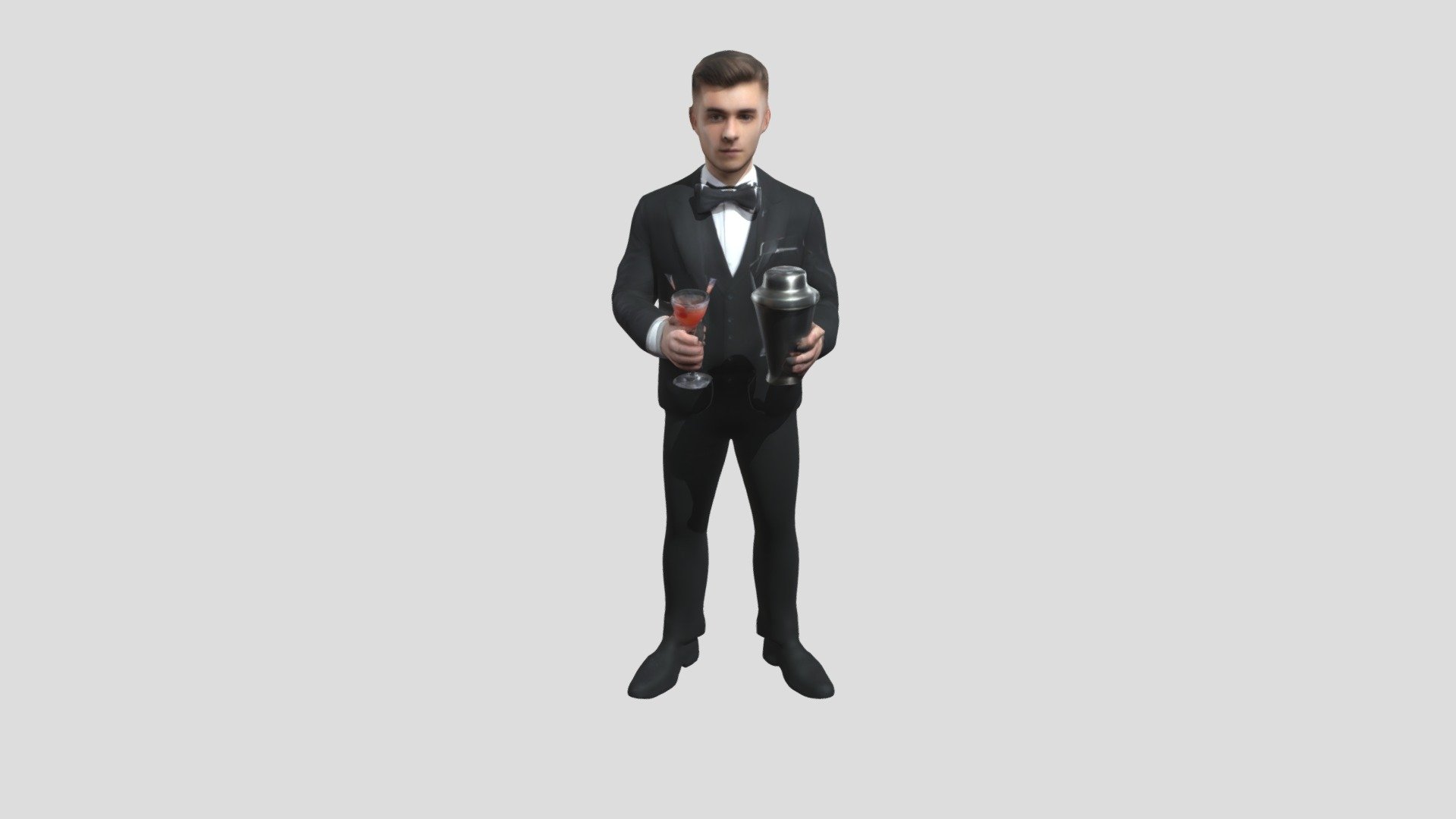 Man Bar tender shaker in his hands - 3D model by Gyhv [5abbe89] - Sketchfab