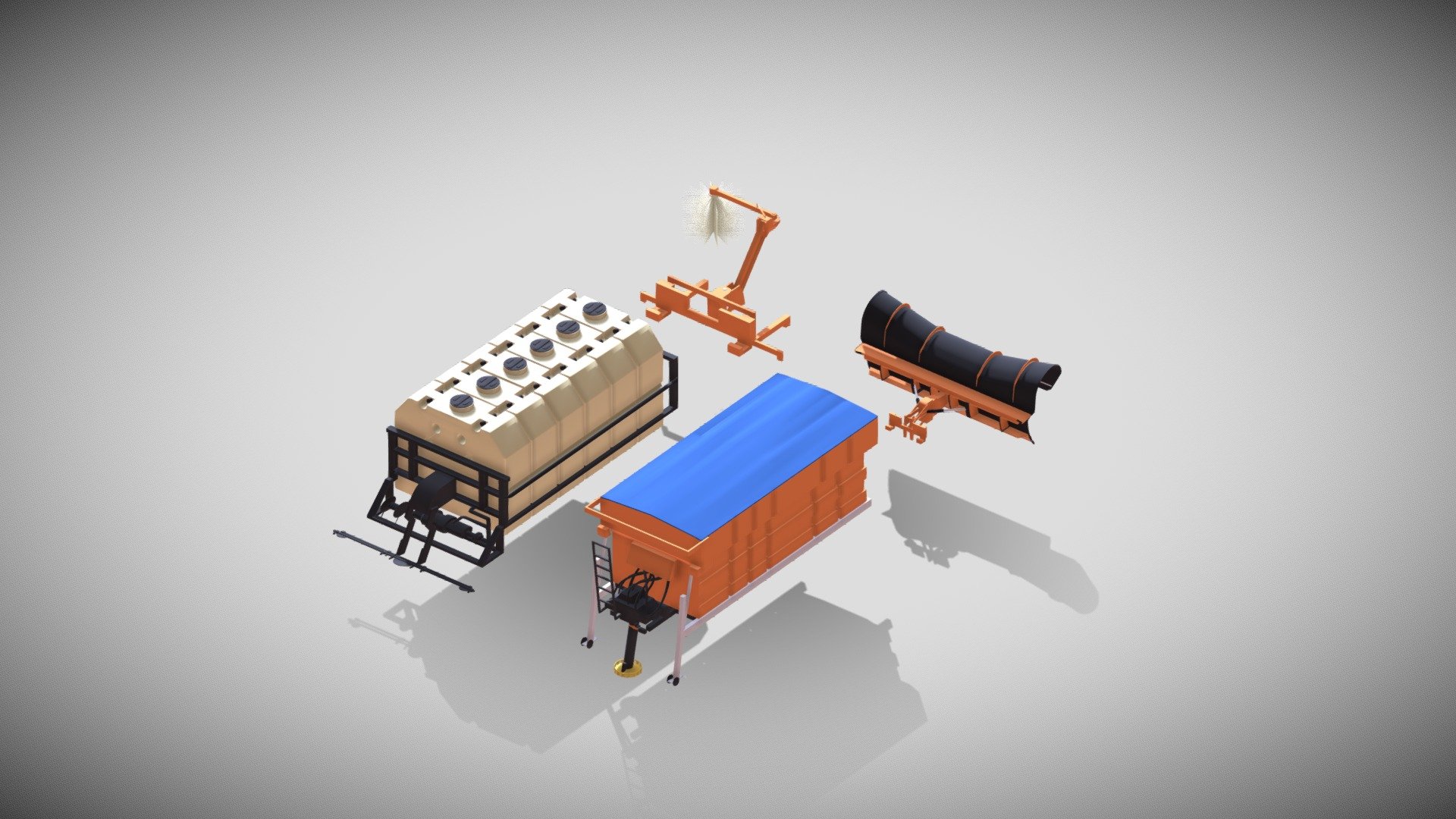 Combined Road Machine Equipment - Download Free 3D model by Evgenystan ...