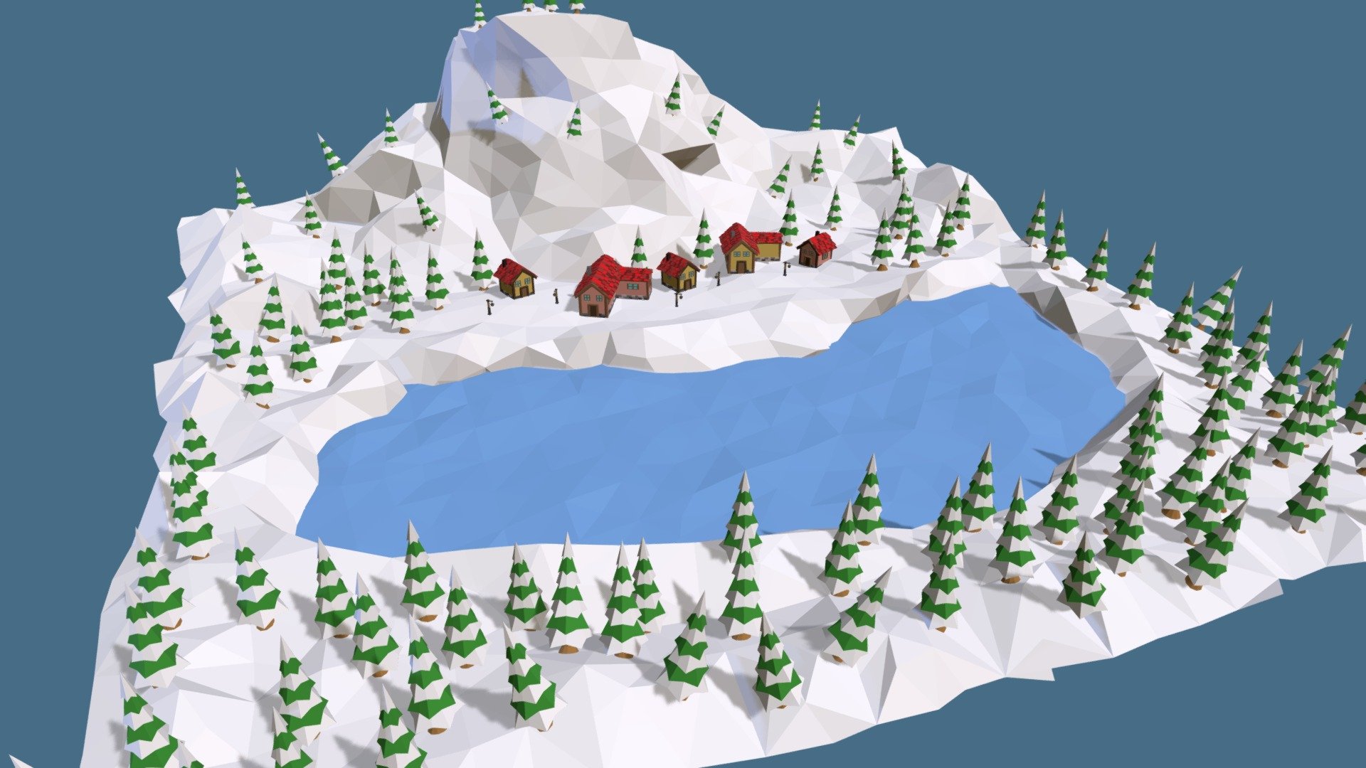 Low Poly Winter Village - Download Free 3D model by I'm blendin' it ...