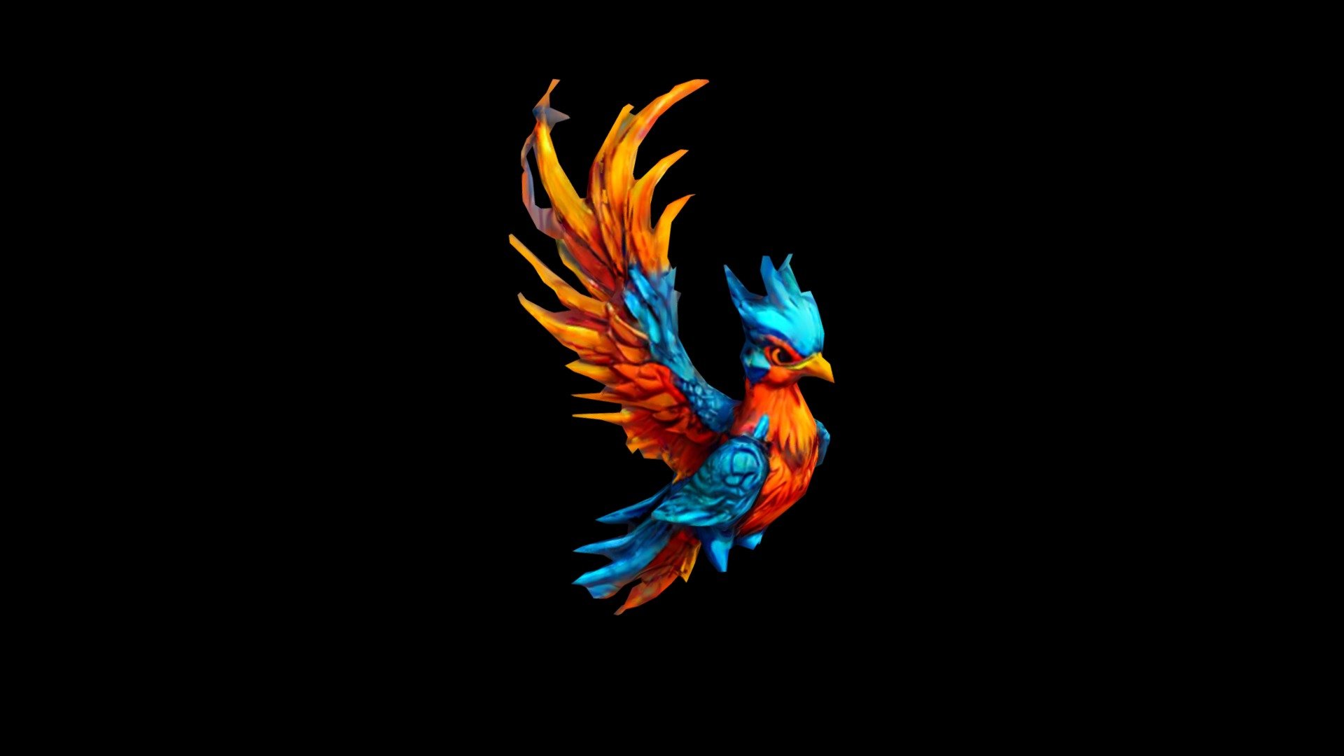 [Scene A majestic firebird stands prominently on - Download Free 3D ...