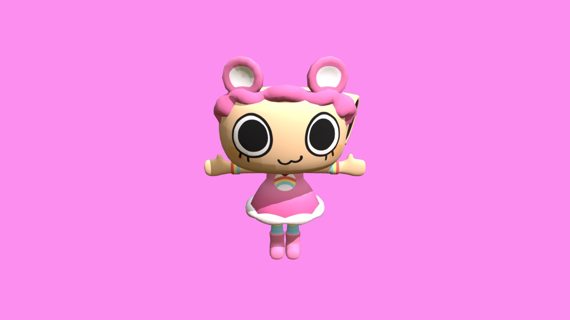 cheer bear shelly!_-_dandys world - Download Free 3D model by ...