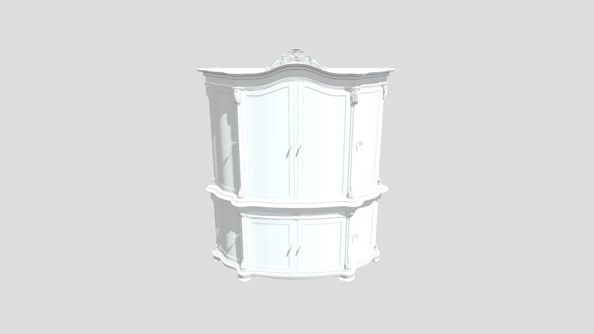 Classic Solid Wood Showcase - Download Free 3D model by Modenese ...