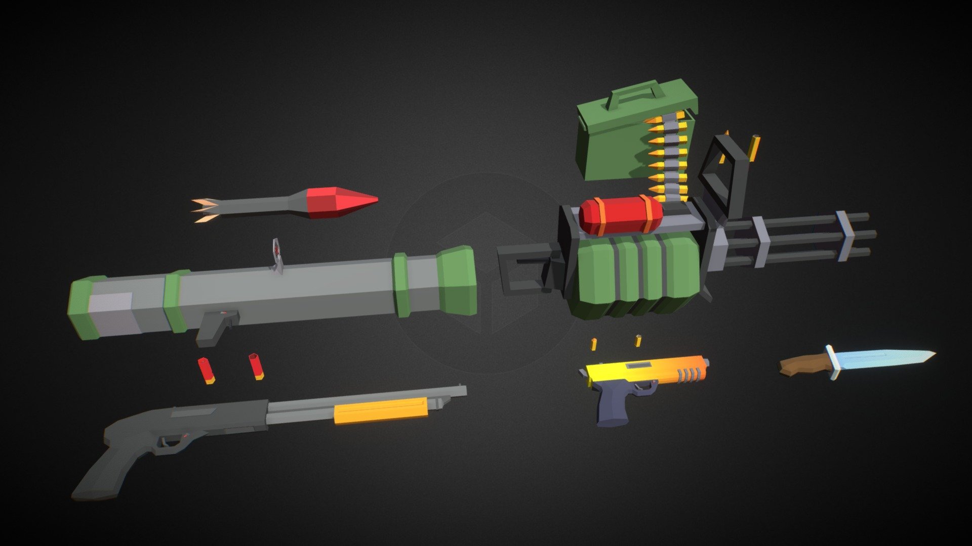 Low Poly Weapons - Buy Royalty Free 3D model by The SpezX (@SpezX ...