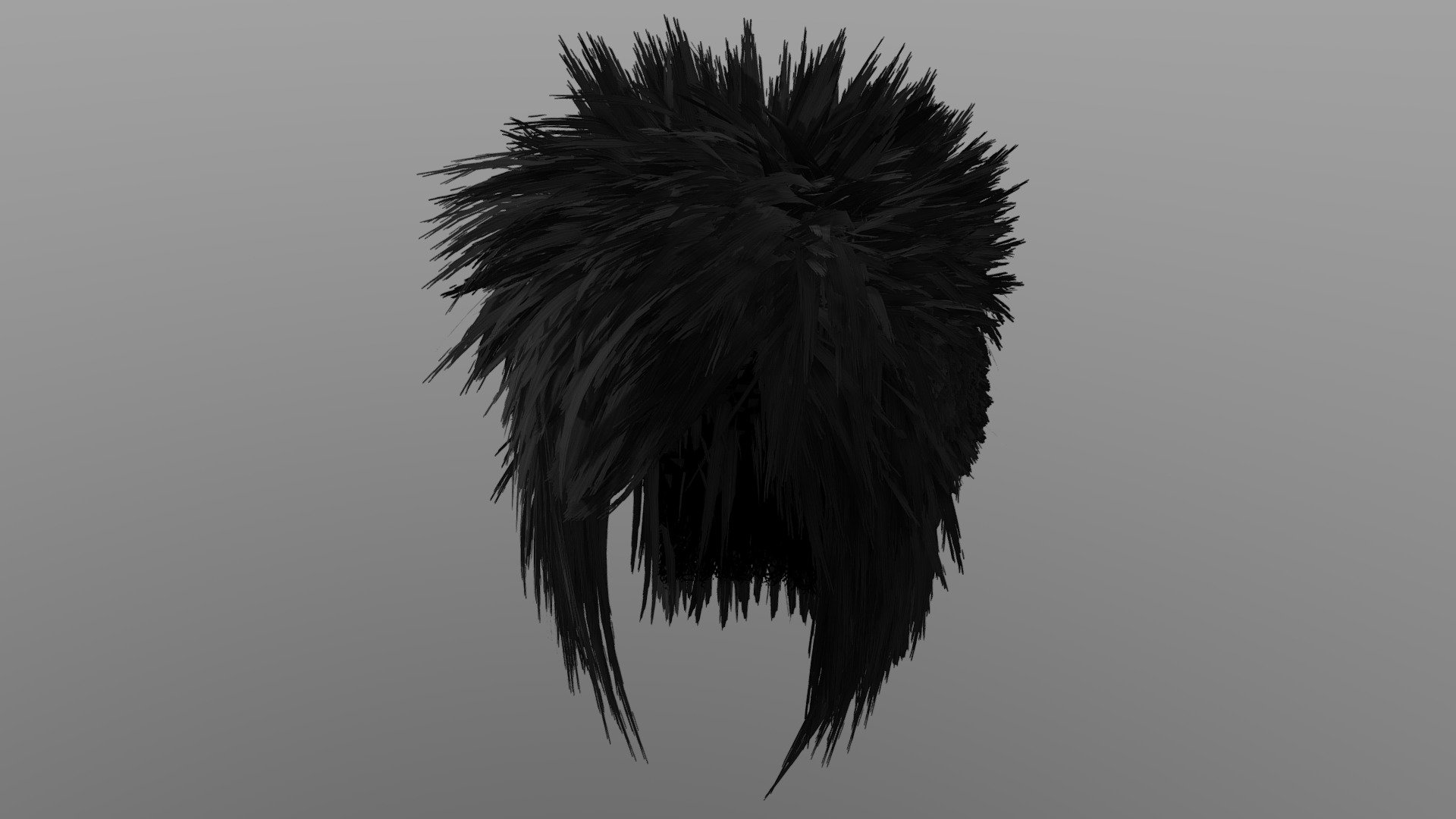 Wild Mullet Hair (Ebony) - Buy Royalty Free 3D model by ...