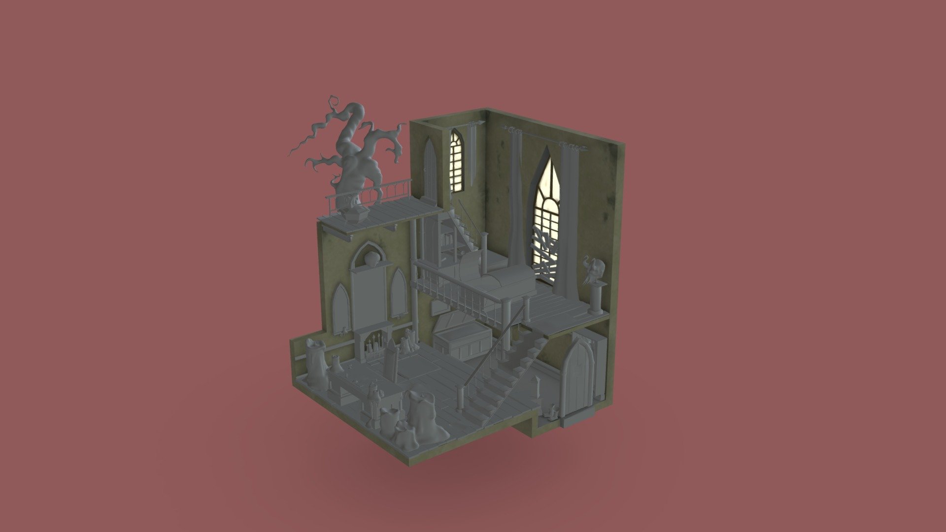 Vampire's Study (unfinished) - 3D model by Howlmortar [5b01e5b] - Sketchfab