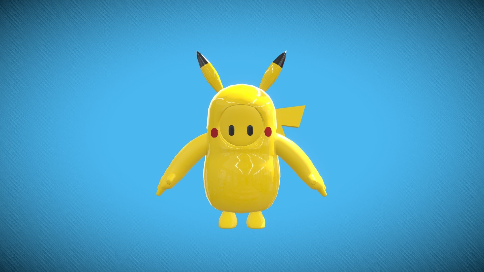 Fall Guys Pikachu - 3D model by haibara.dev [5b01ebd] - Sketchfab