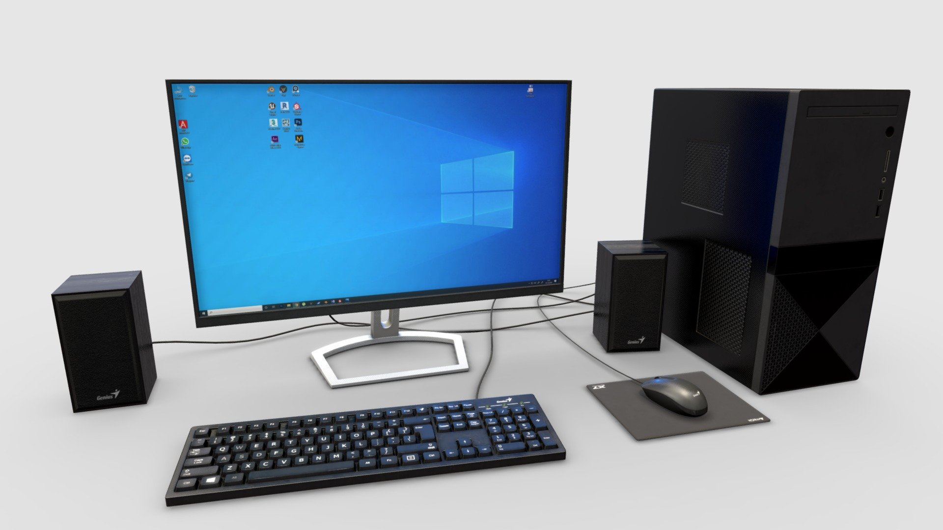 Personal Computer PC Low-poly 3D model - Buy Royalty Free 3D model by ...