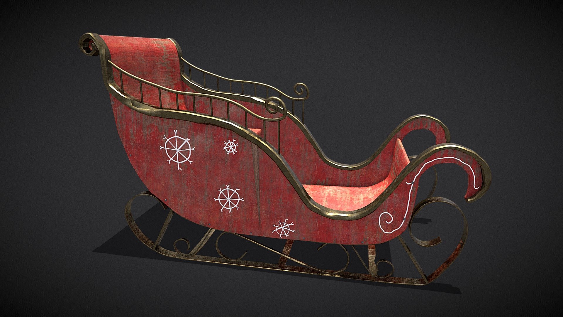 Childrens Red Winter Sleigh - Buy Royalty Free 3D model by ...