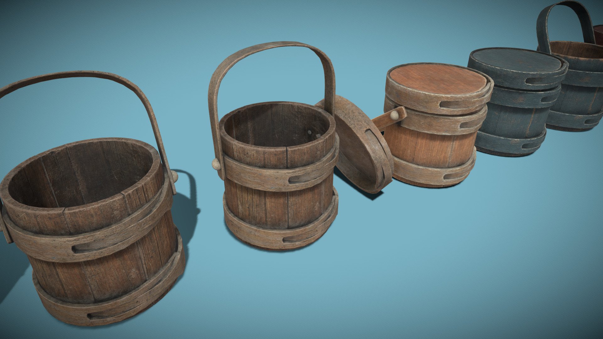1700s - 1800s All Wooden Buckets - Buy Royalty Free 3D model by Mad ...