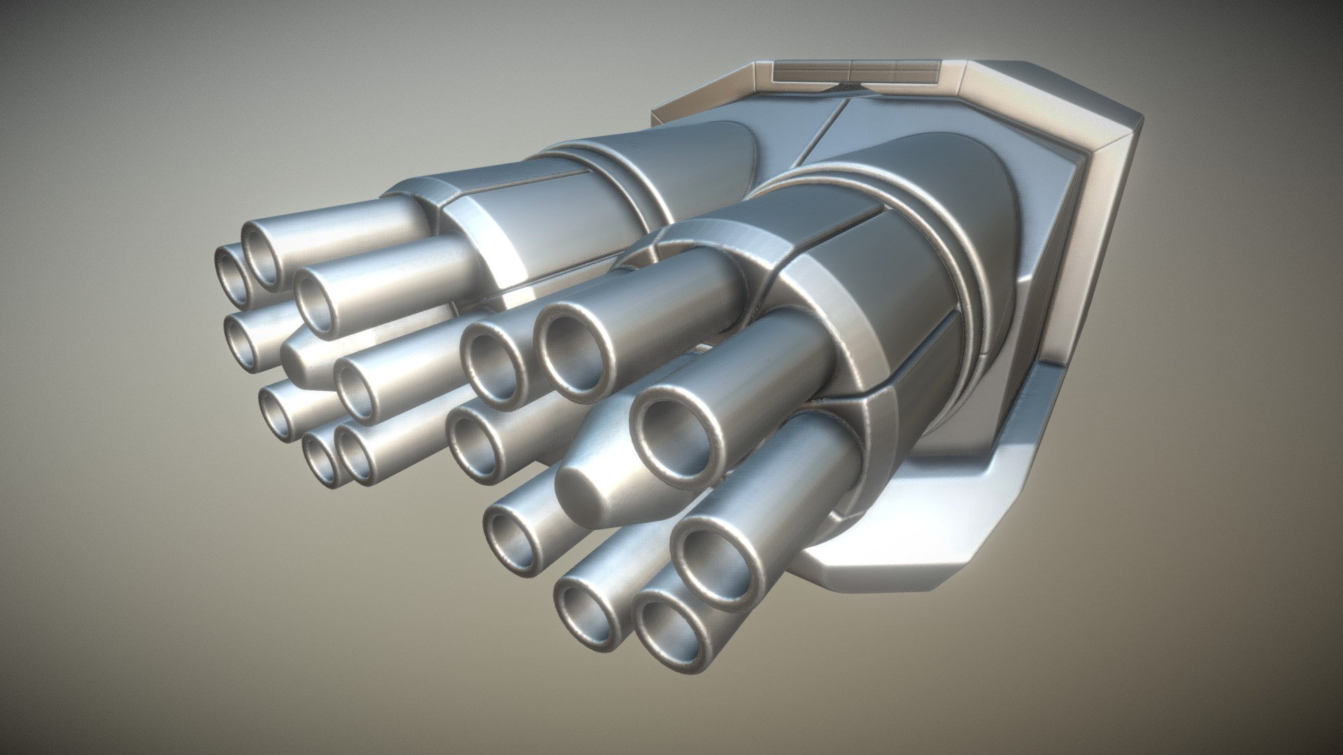 Futuristic Gatling Gun Module High-Poly - Buy Royalty Free 3D model by ...